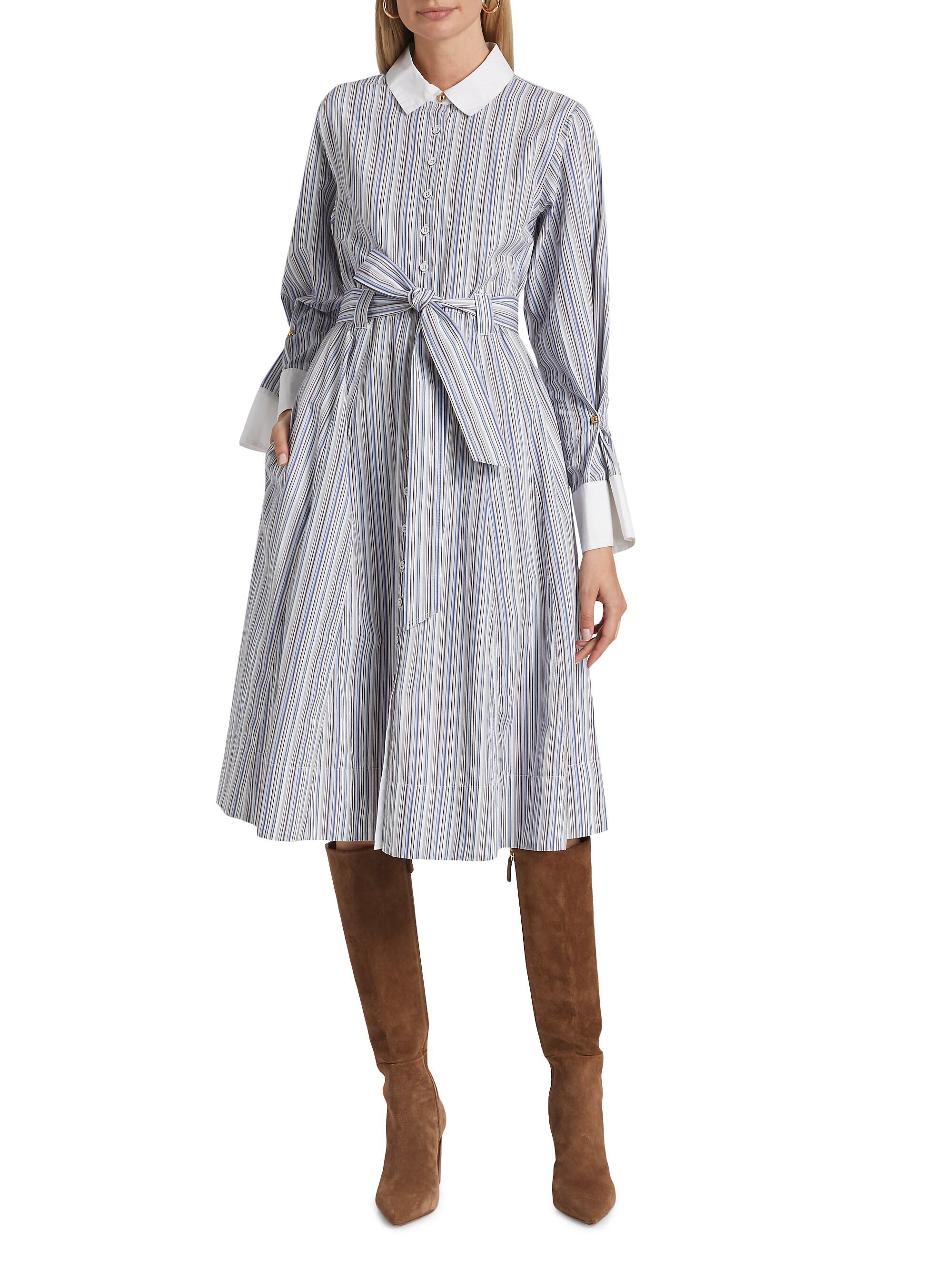 Click here for Derek Lam 10 Crosby Womens Alana Striped Cotton Lo... prices