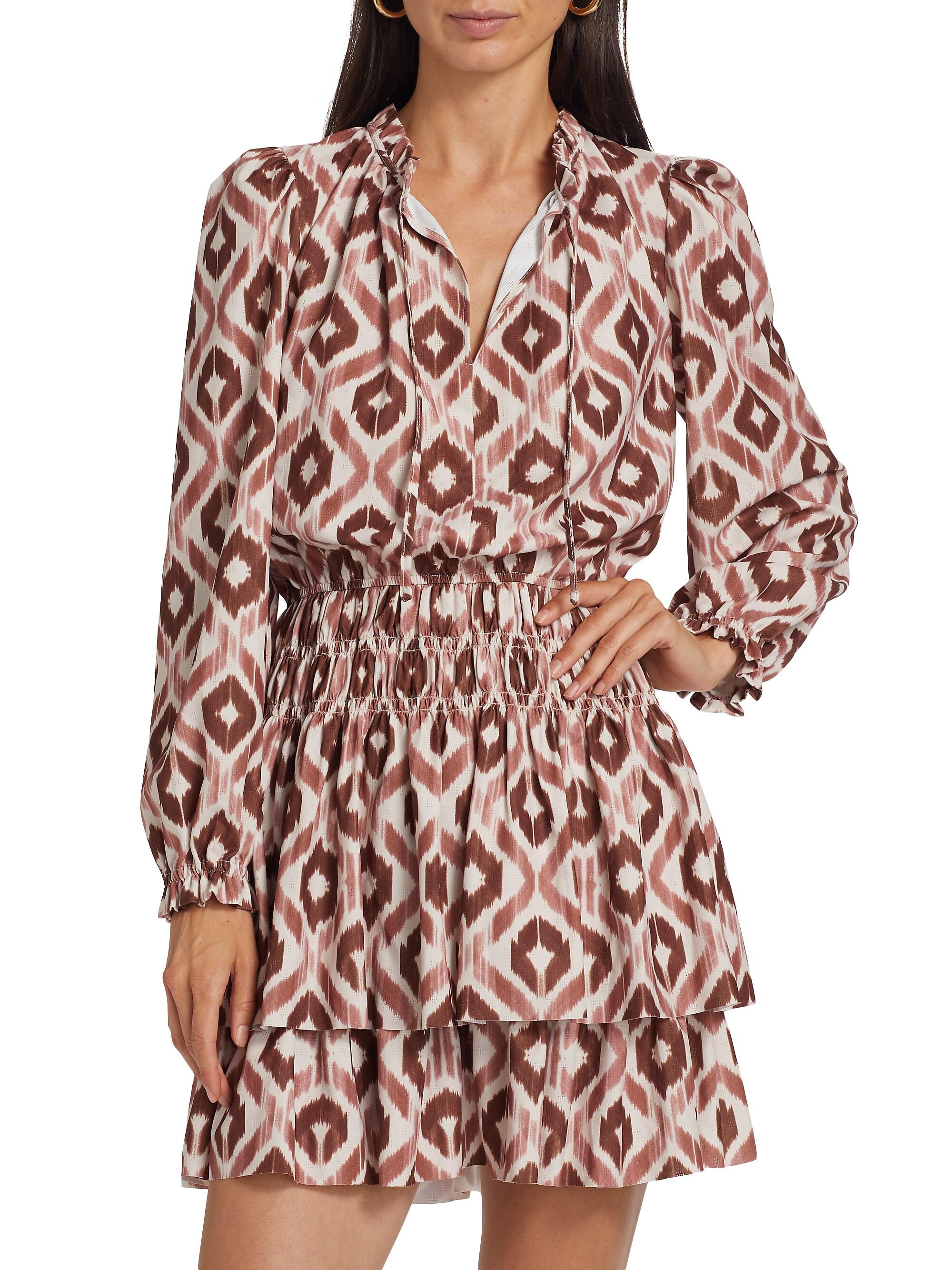 Click here for If Only Studio Womens Ikat Smocked-Waist Minidress... prices