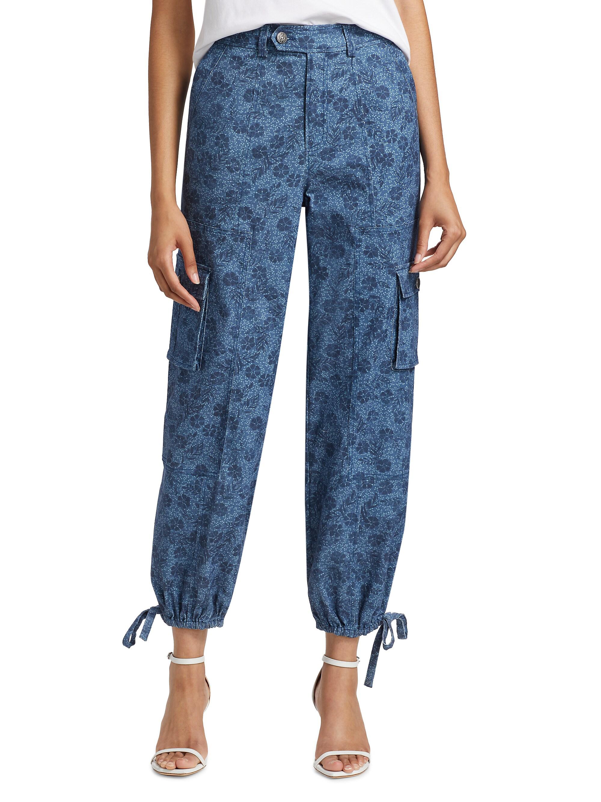 Click here for Cinq à Sept Womens Zola Floral Denim Pants - Indig... prices