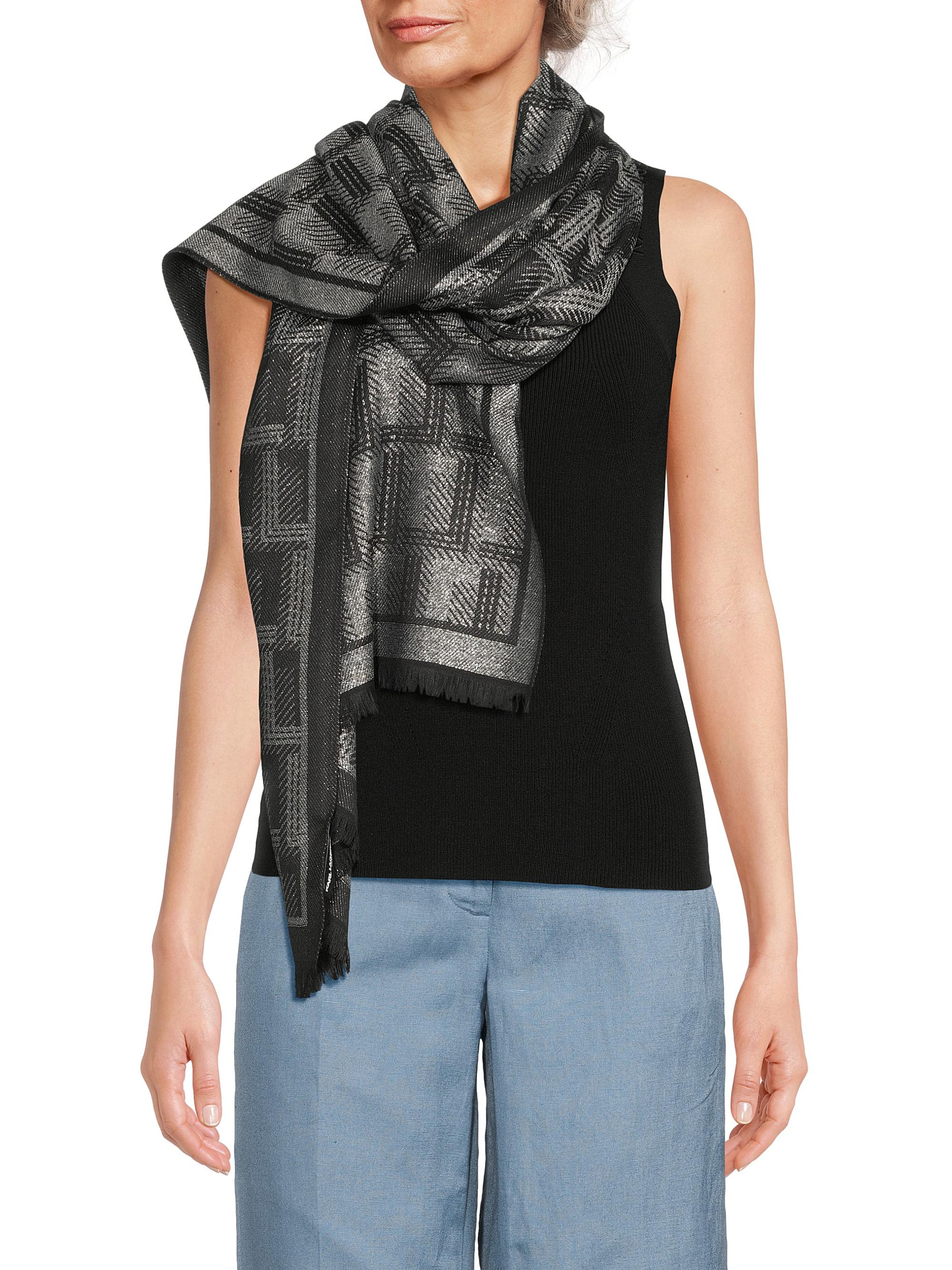 Click here for Karl Lagerfeld Paris Womens Metallic Monogram Scar... prices