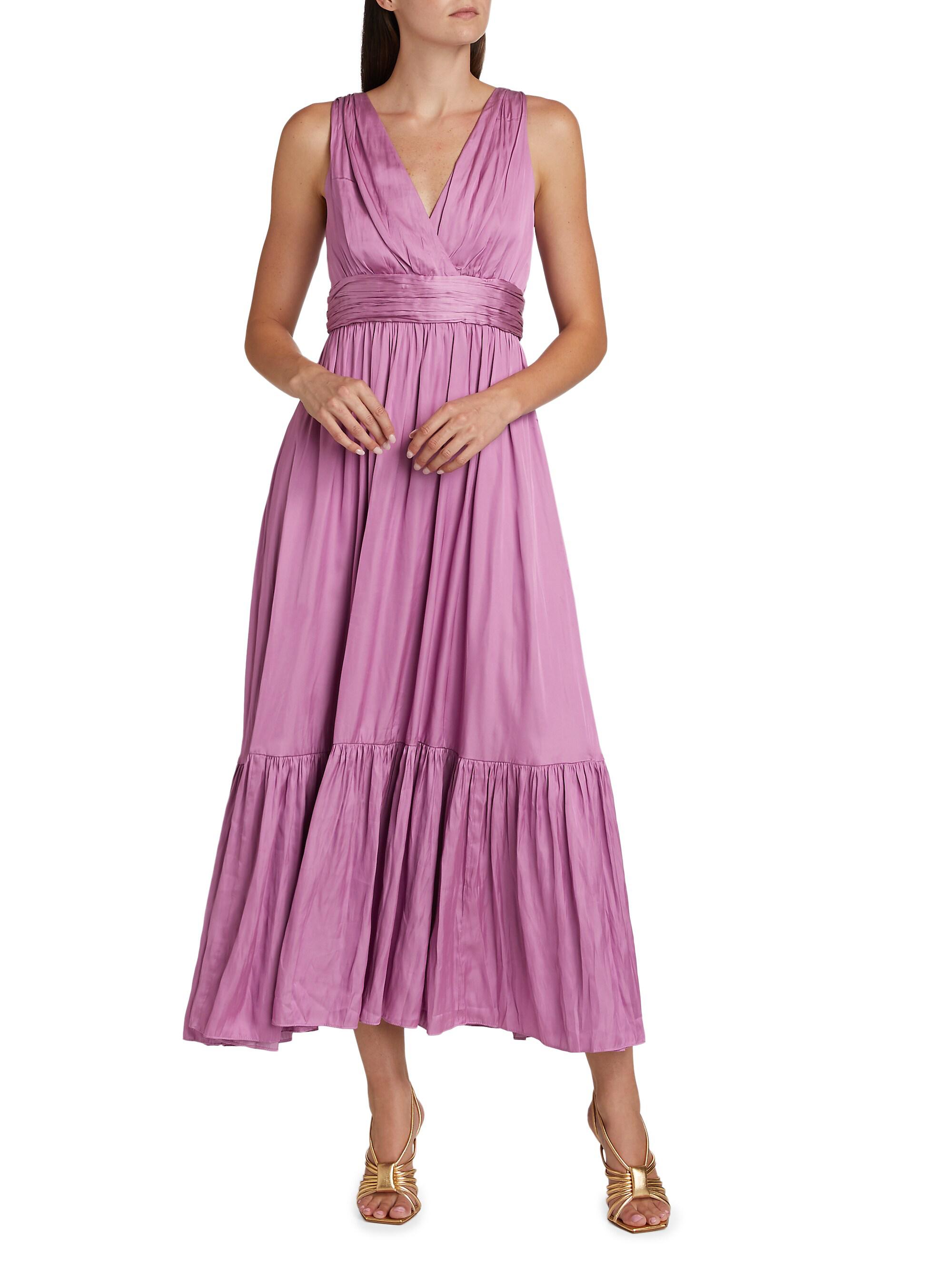 Click here for Kobi Halperin Womens Ashton Satin Midi-Dress - Tul... prices