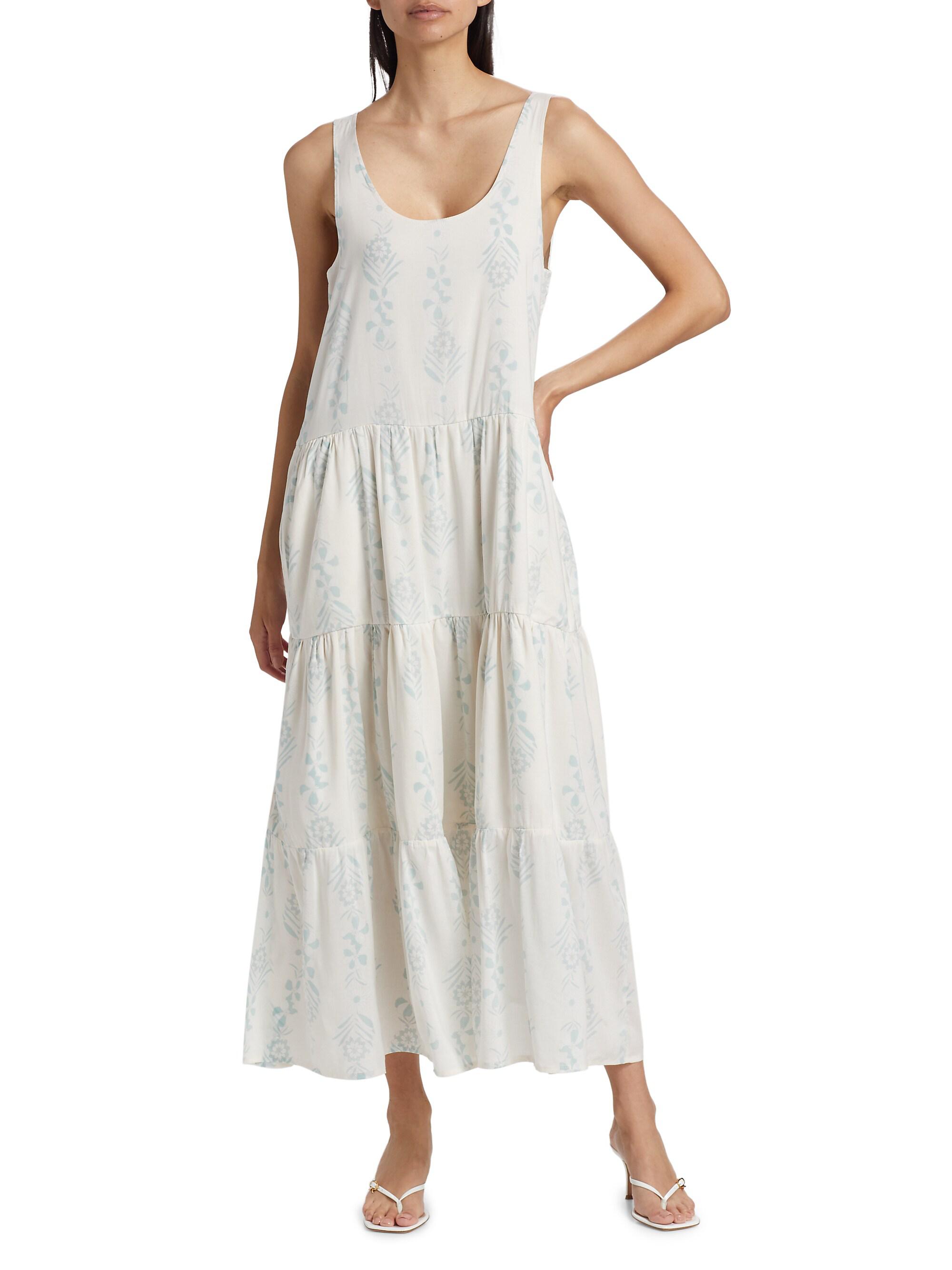 Click here for Splendid Womens Floral Tiered Swing Maxi Dress - W... prices