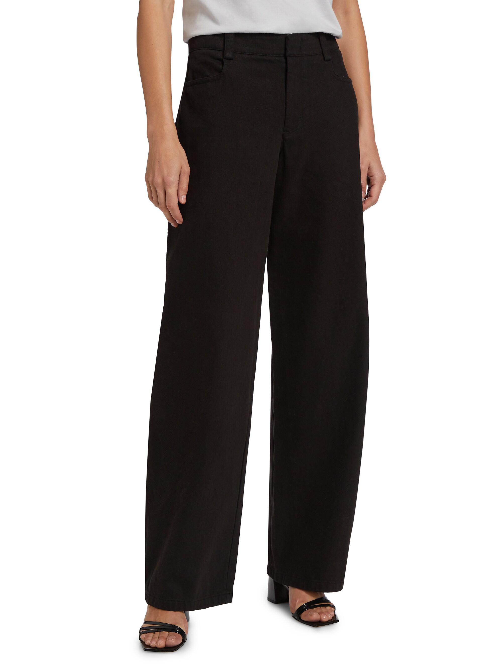 Click here for Vince Womens Washed Twill Wide-Leg Pants - Black -... prices
