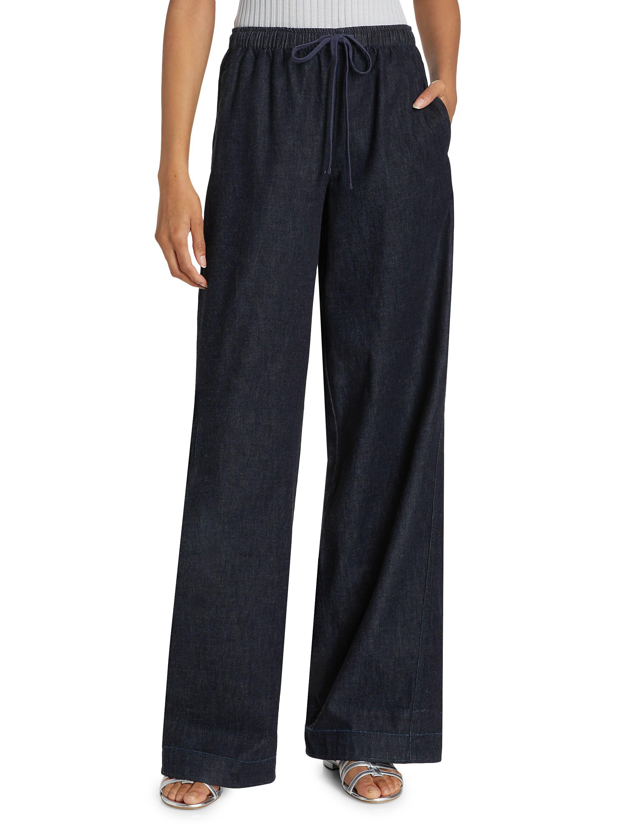 Click here for Vince Womens Cotton Drawstring Wide-Leg Pants - Wa... prices