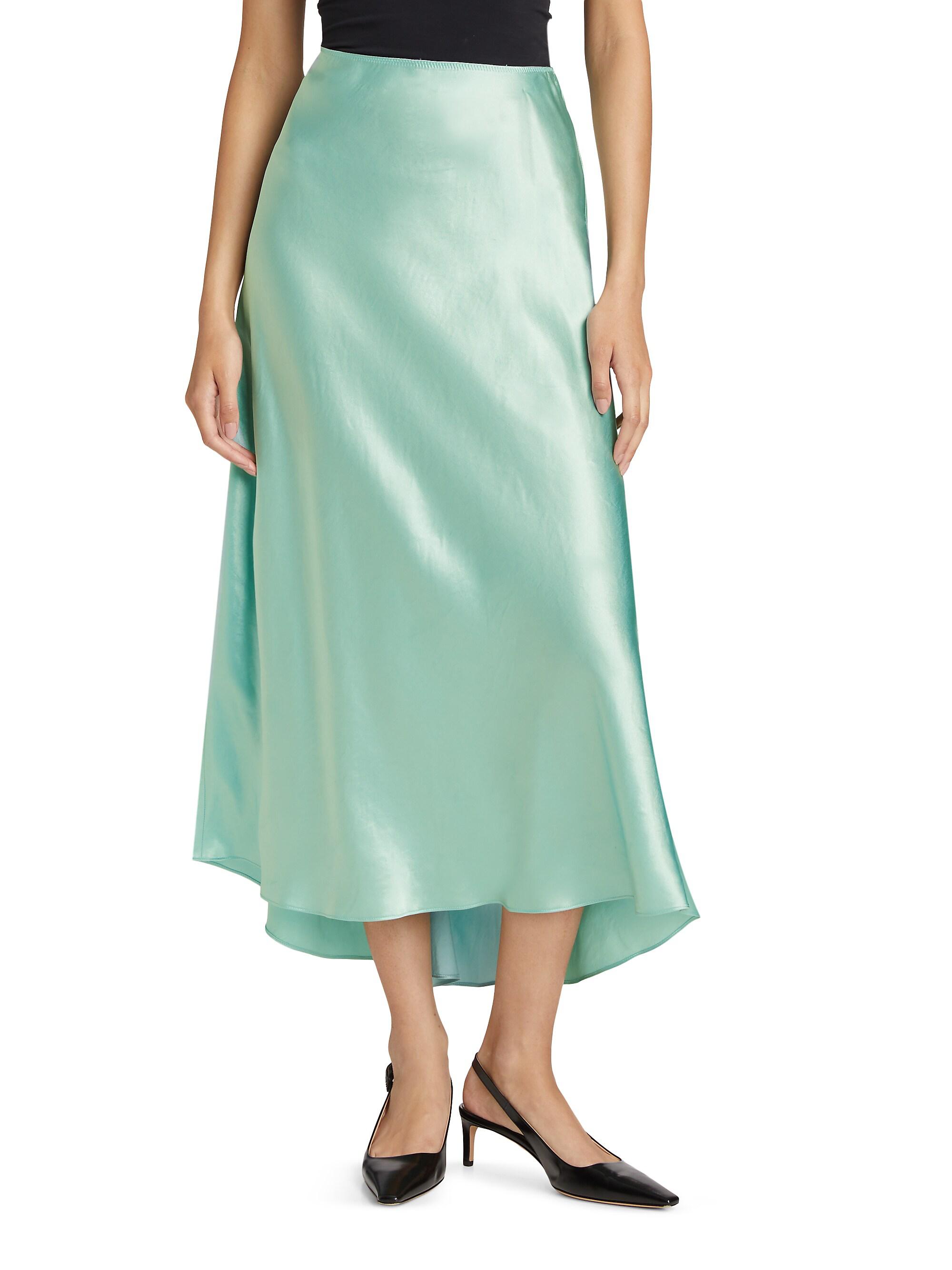 Click here for Vince Womens Satin Slip Skirt - Aqua Mineral - Siz... prices