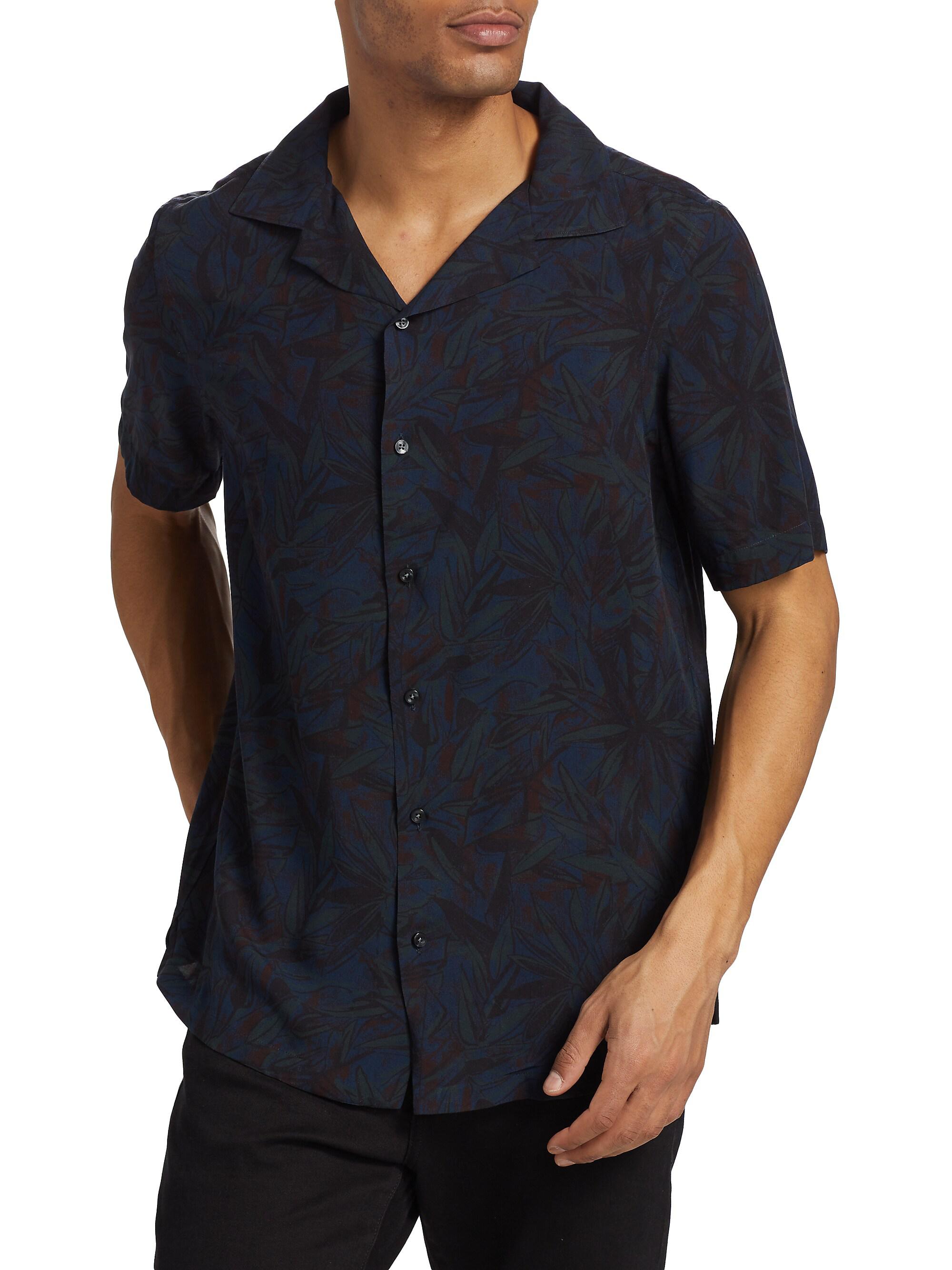 Click here for Saks Fifth Avenue Mens Abstract Leaf Camp Shirt -... prices
