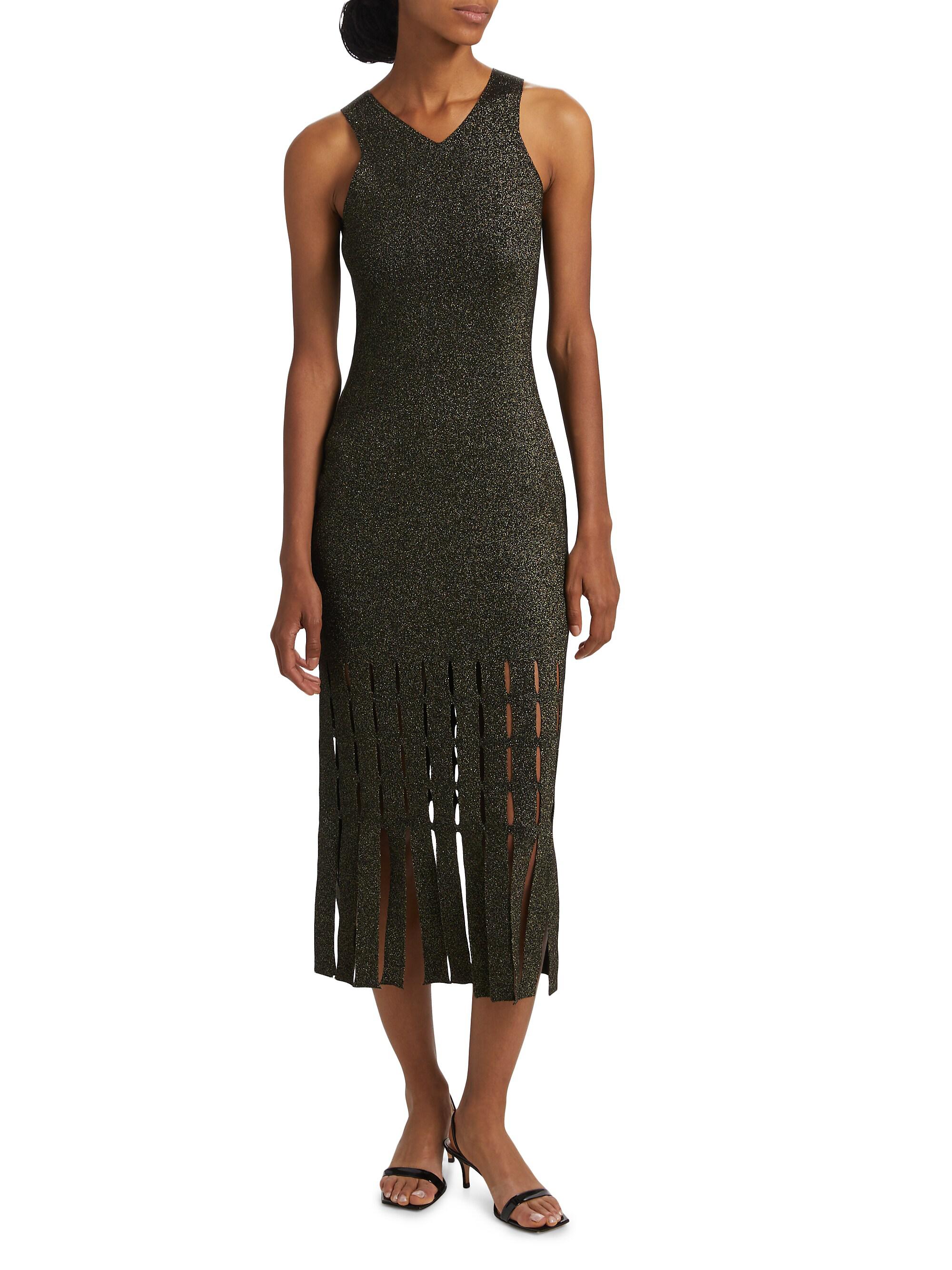 Click here for Rails Womens Kaia Metallic Fringed Midi-Dress - Go... prices
