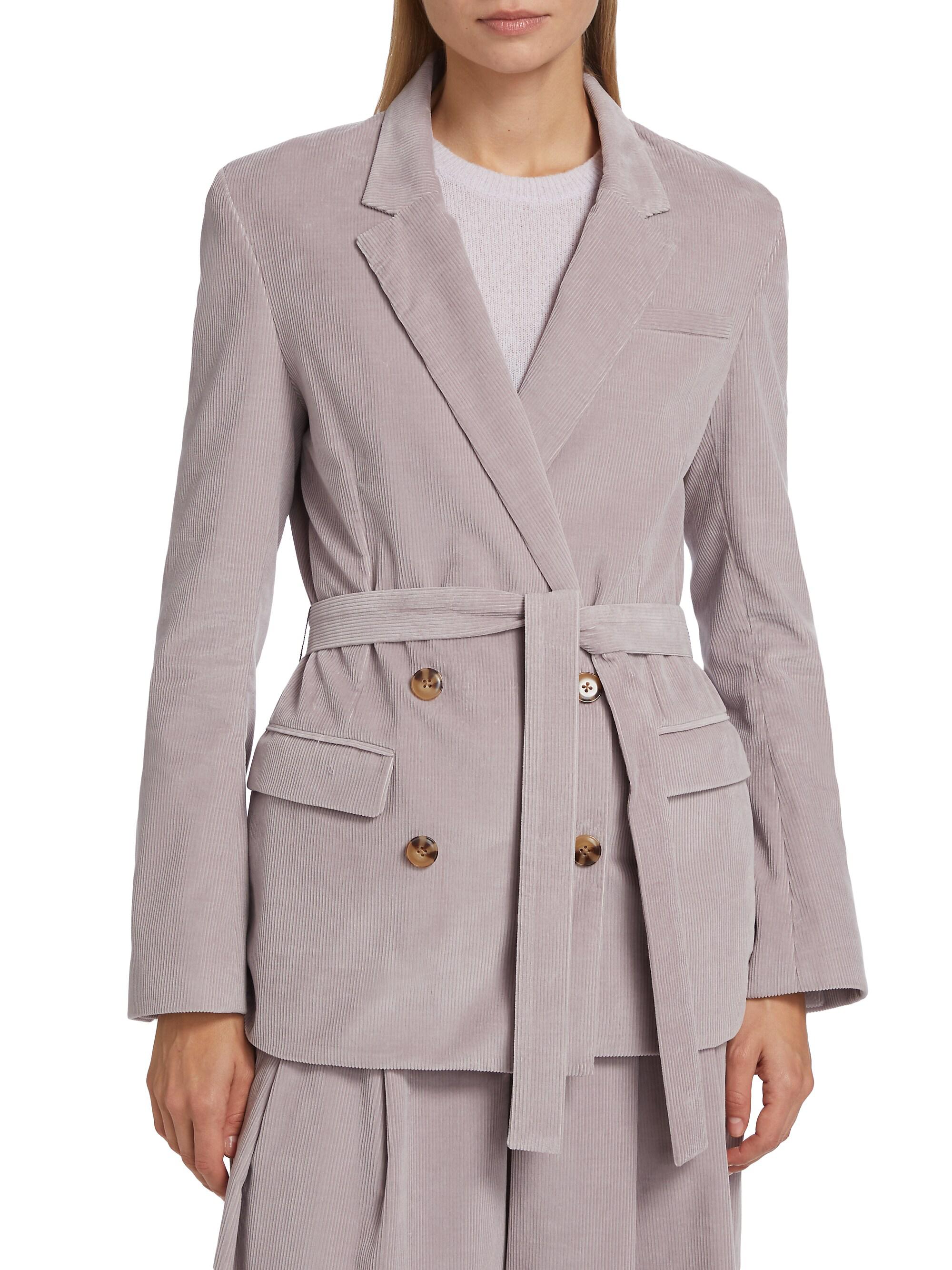 Click here for Twp Womens Corduroy Tie-Waist Smoking Jacket - Pal... prices