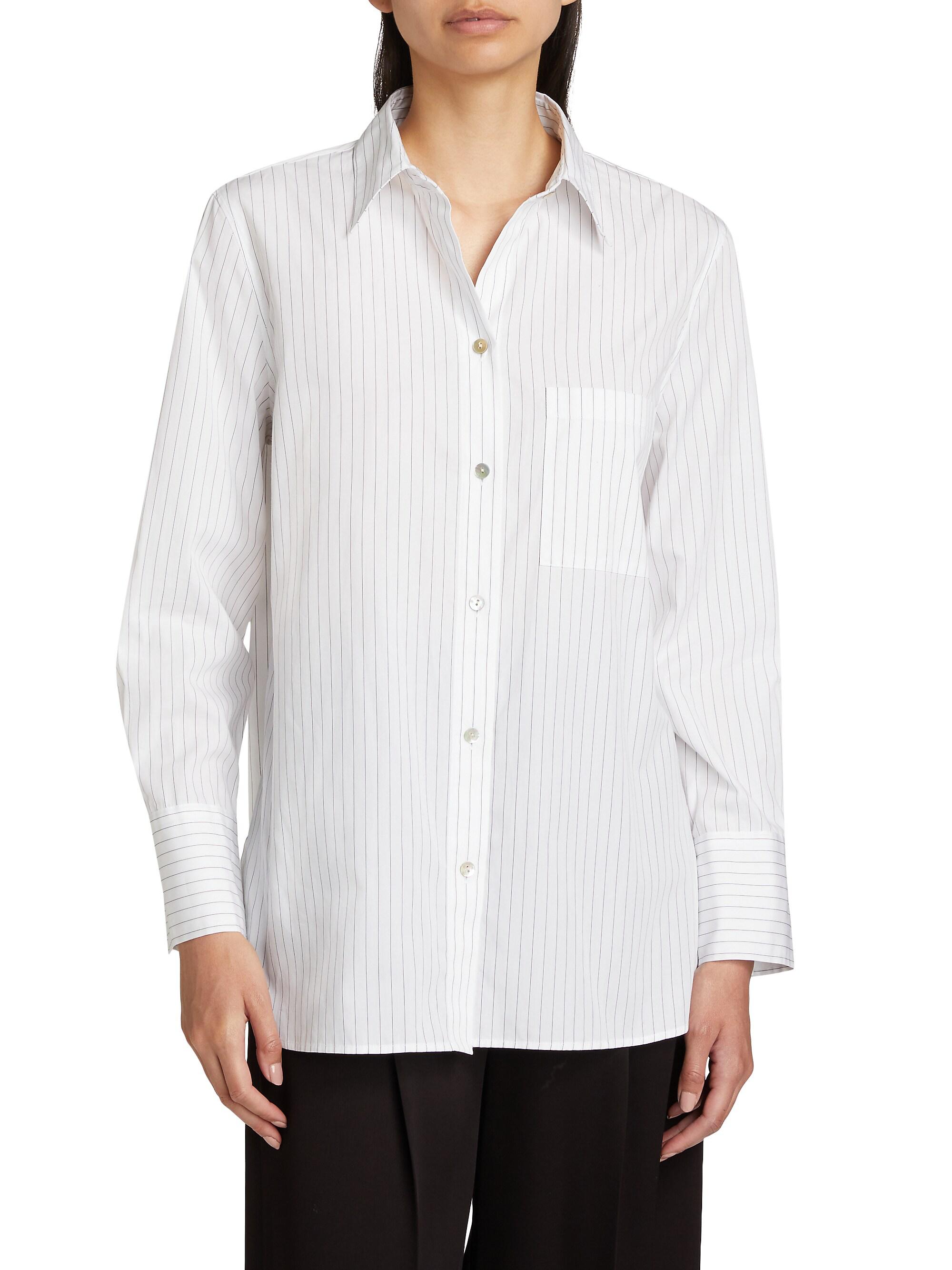 Click here for Vince Womens Striped Cotton Long-Sleeve Shirt - Op... prices