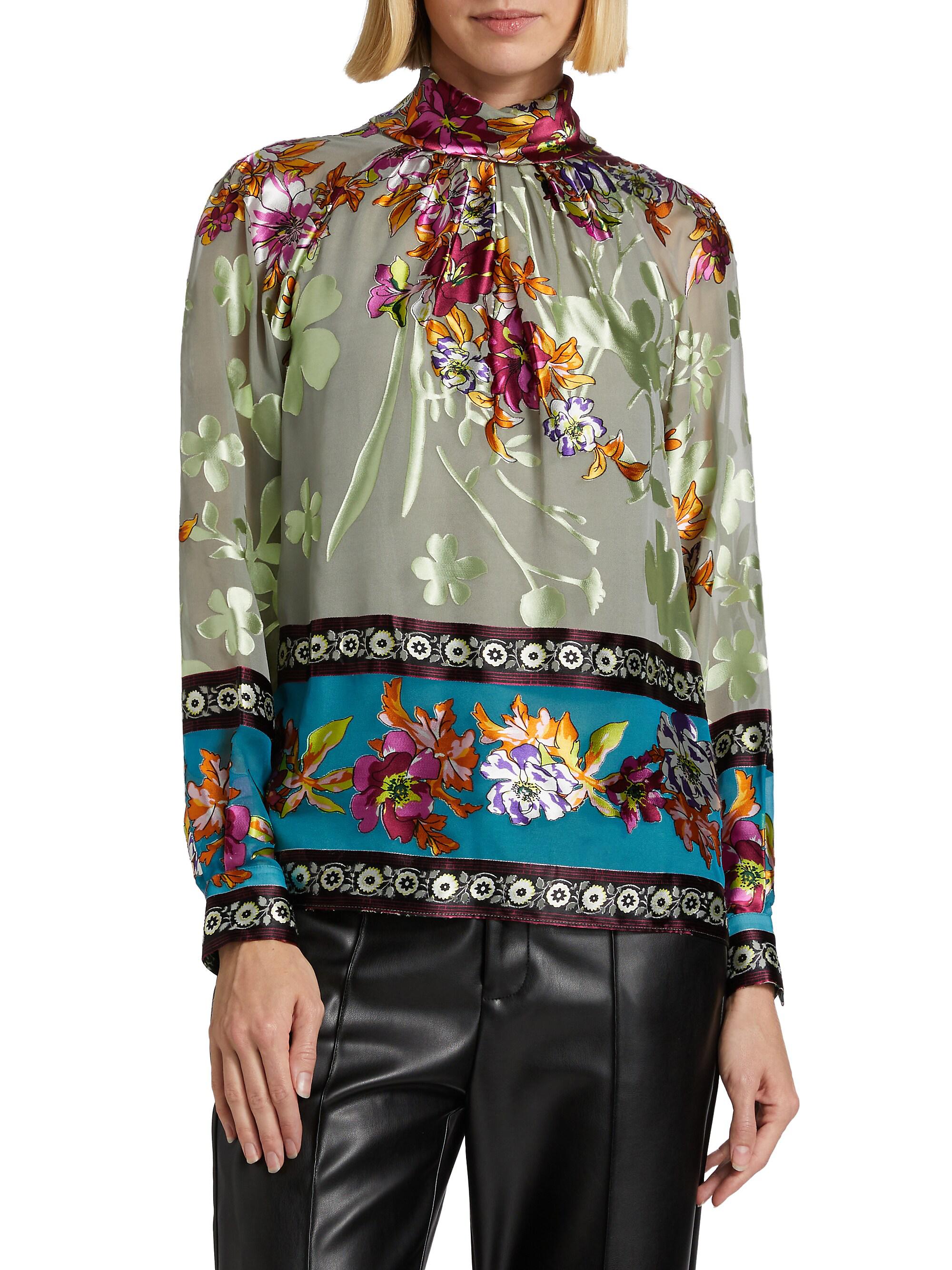 Click here for Elie Tahari Womens The Geneva Floral Blouse - Autu... prices