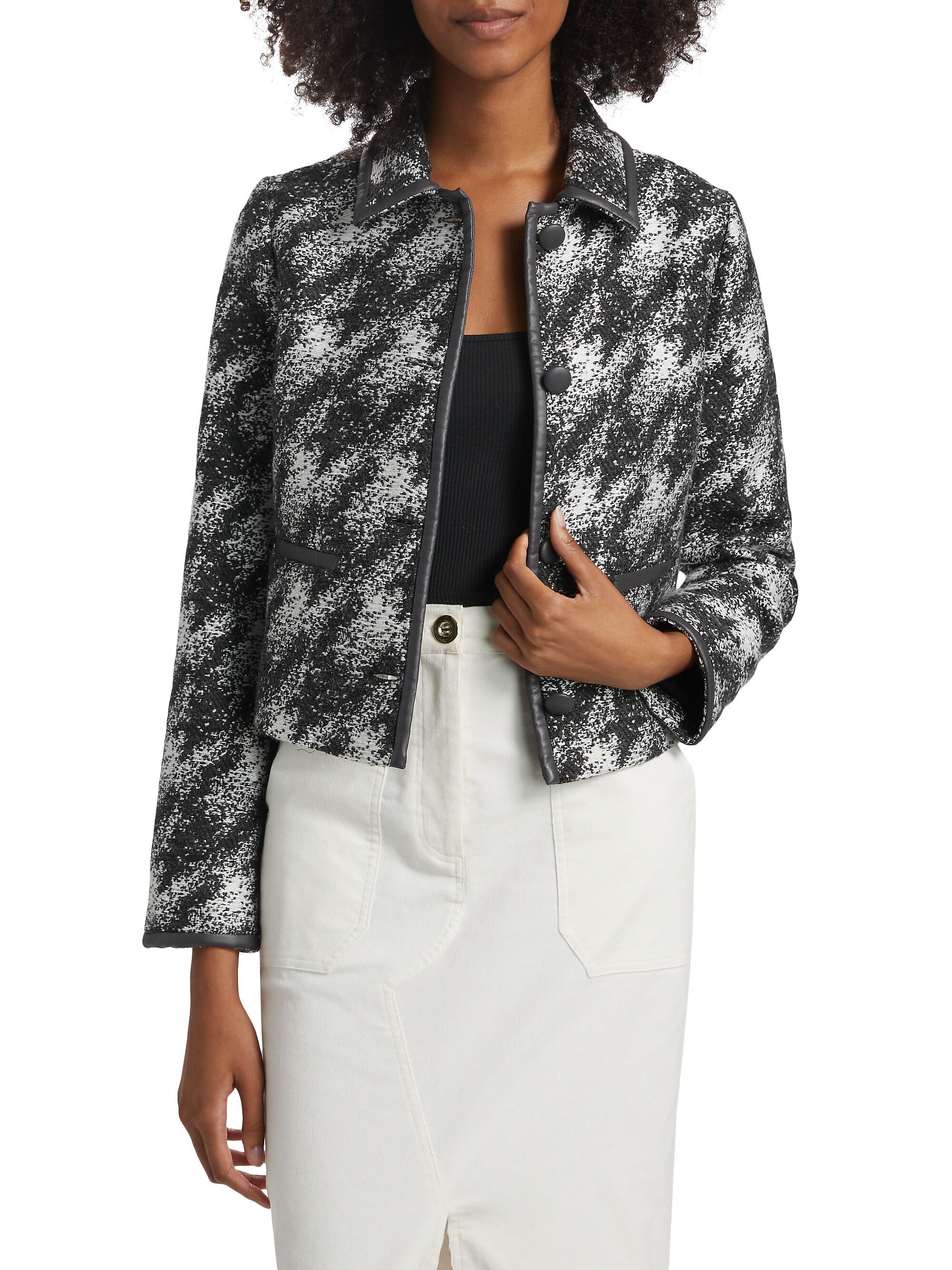 Click here for If Only Studio Womens Two-Tone Crop Jacket - Charc... prices