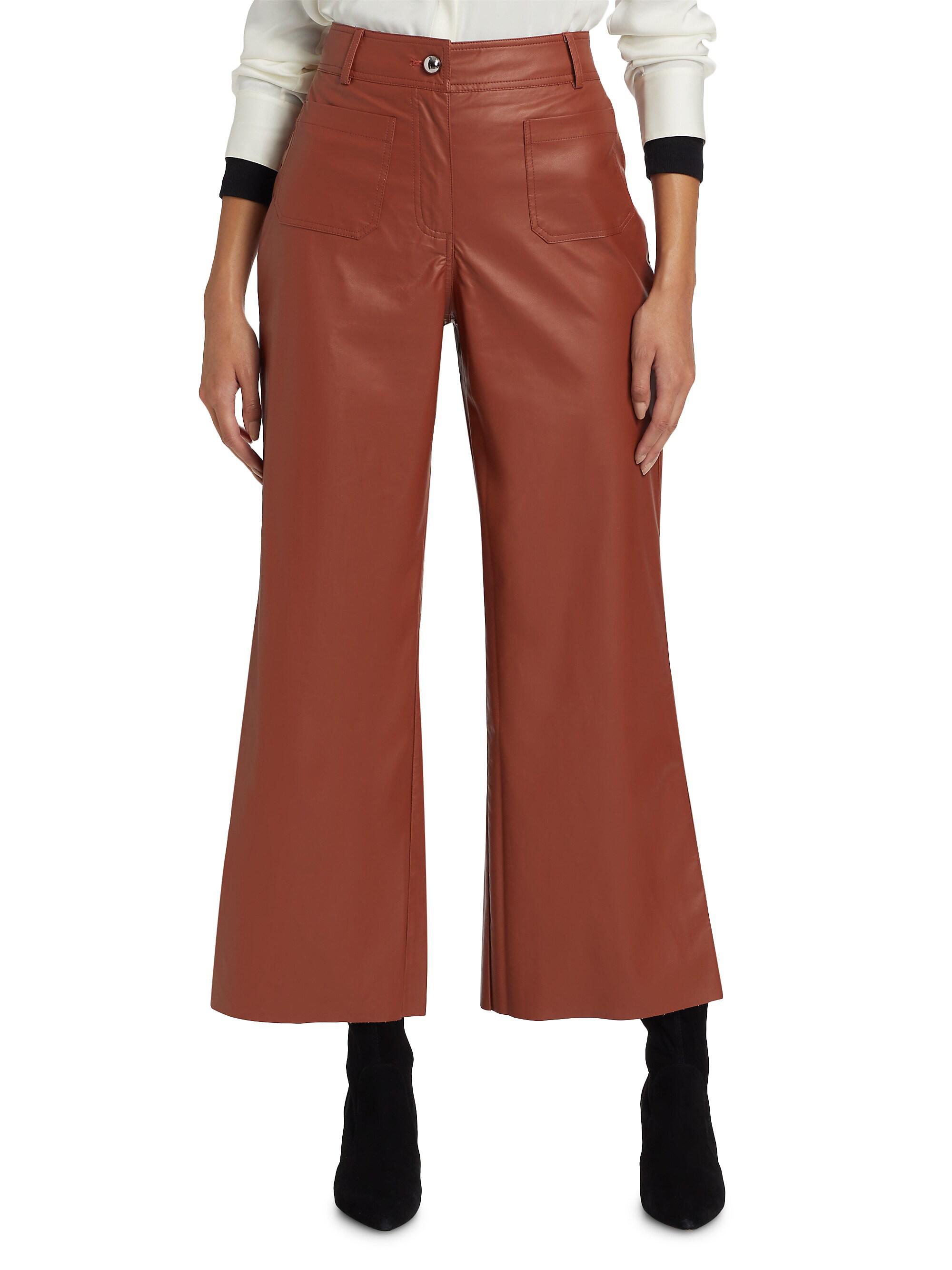 Click here for If Only Studio Womens Faux Leather Wide-Leg Pants... prices