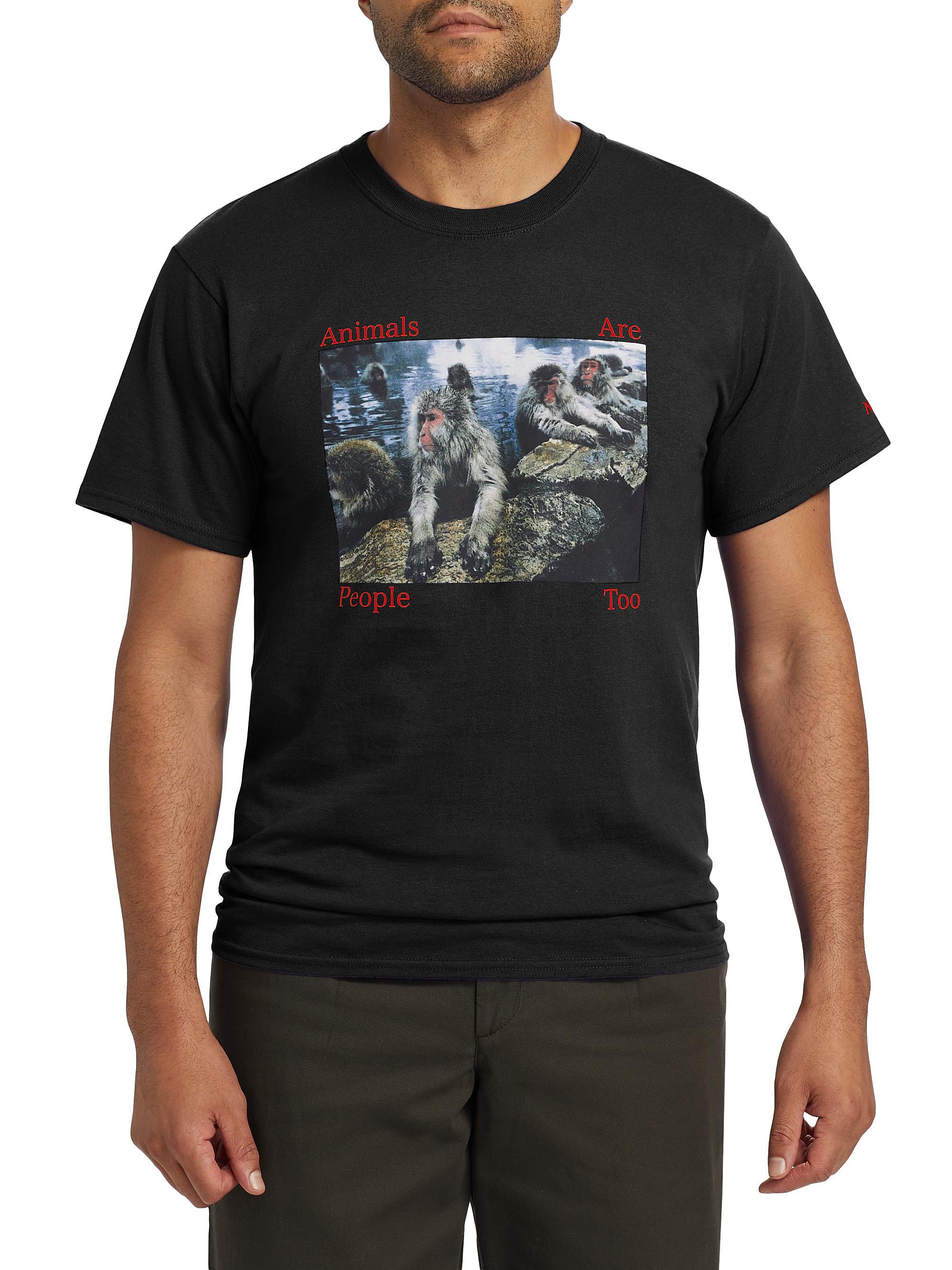 Click here for Noah Mens Animals Are People Too T-Shirt - Black A... prices