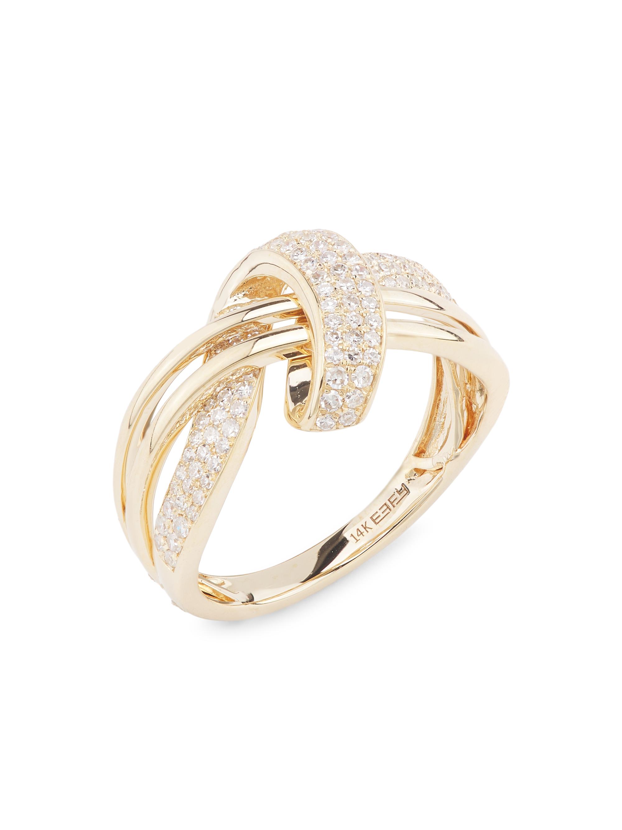 Click here for Effy Womens 14K Yellow Gold & 0.41 TCW Diamond Cro... prices