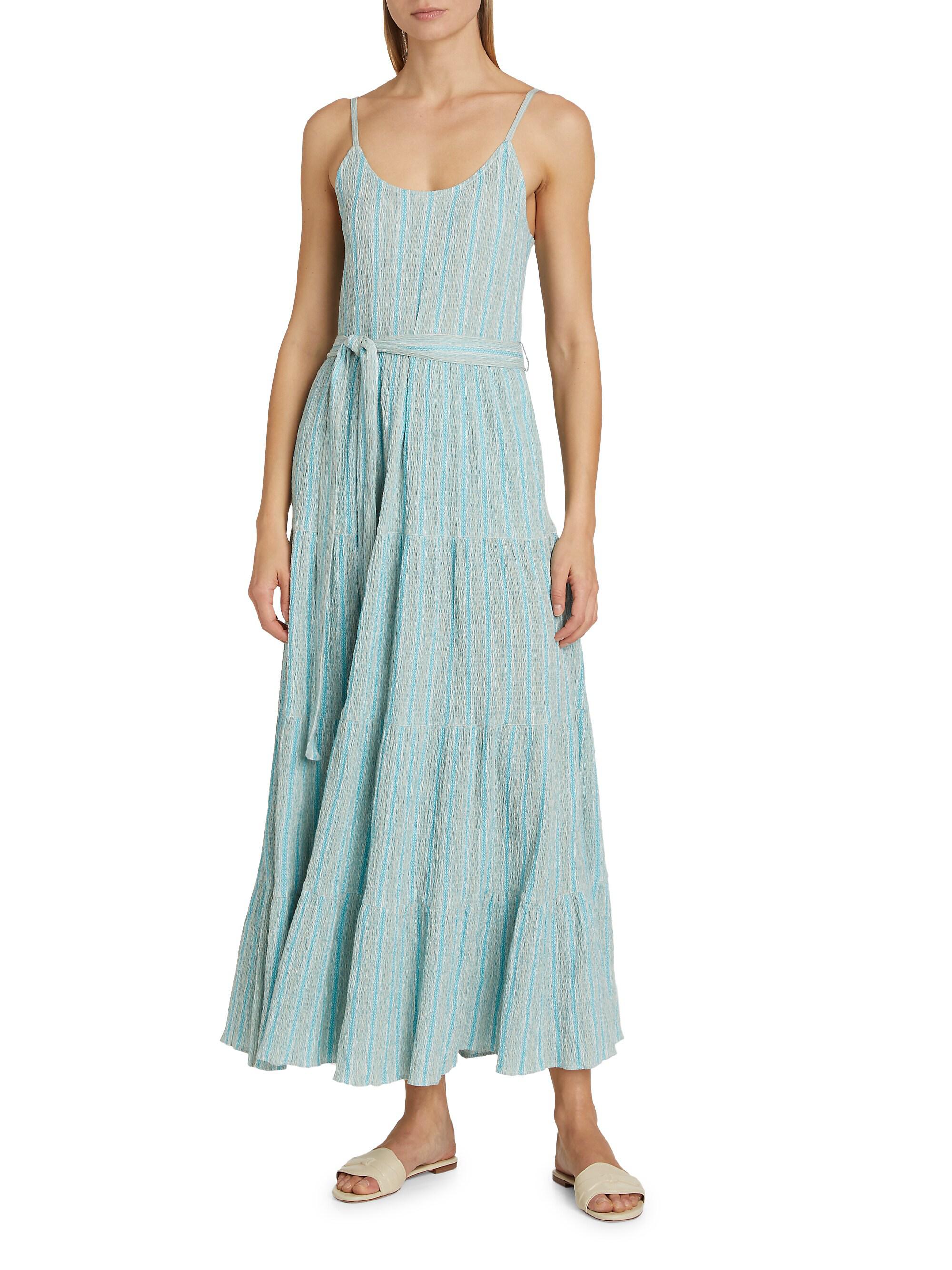 Click here for Splendid Womens Laguna Striped Cotton-Blend Maxi D... prices