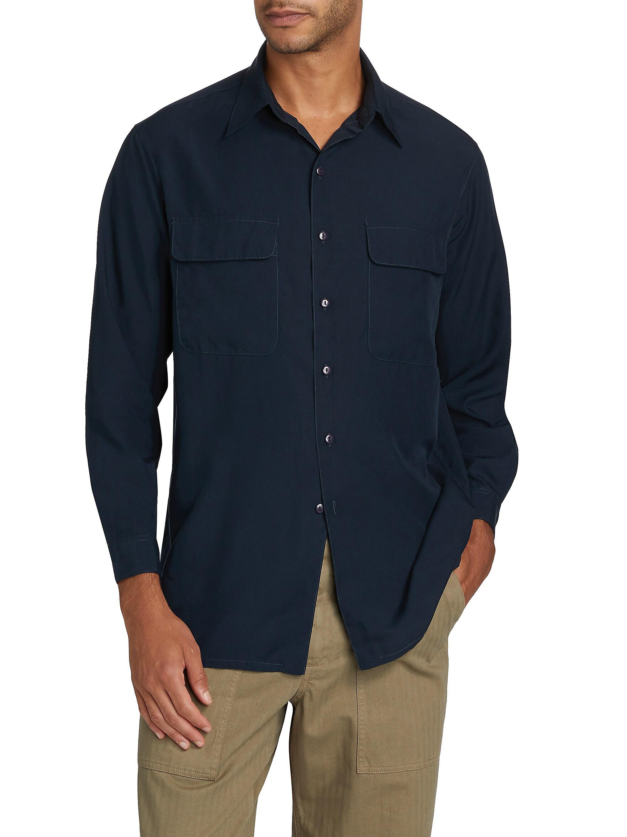 Click here for Áwet Mens Luwah Button-Front Shirt - Navy Blue - S... prices