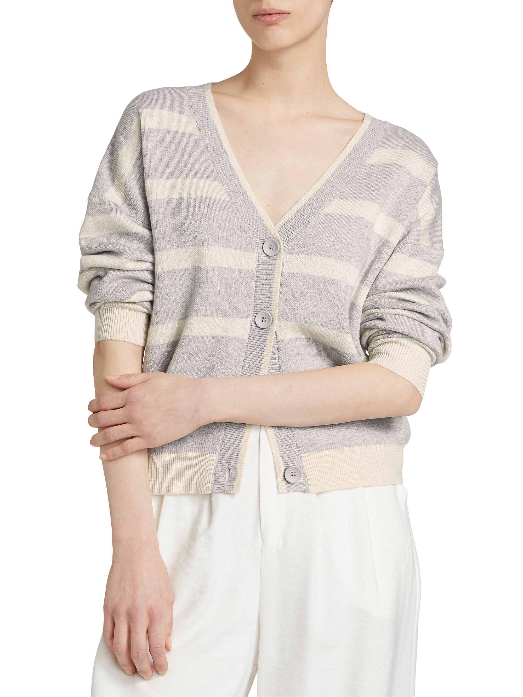 Click here for Stellae Dux Womens Striped Knit Boxy Cardigan - Gr... prices