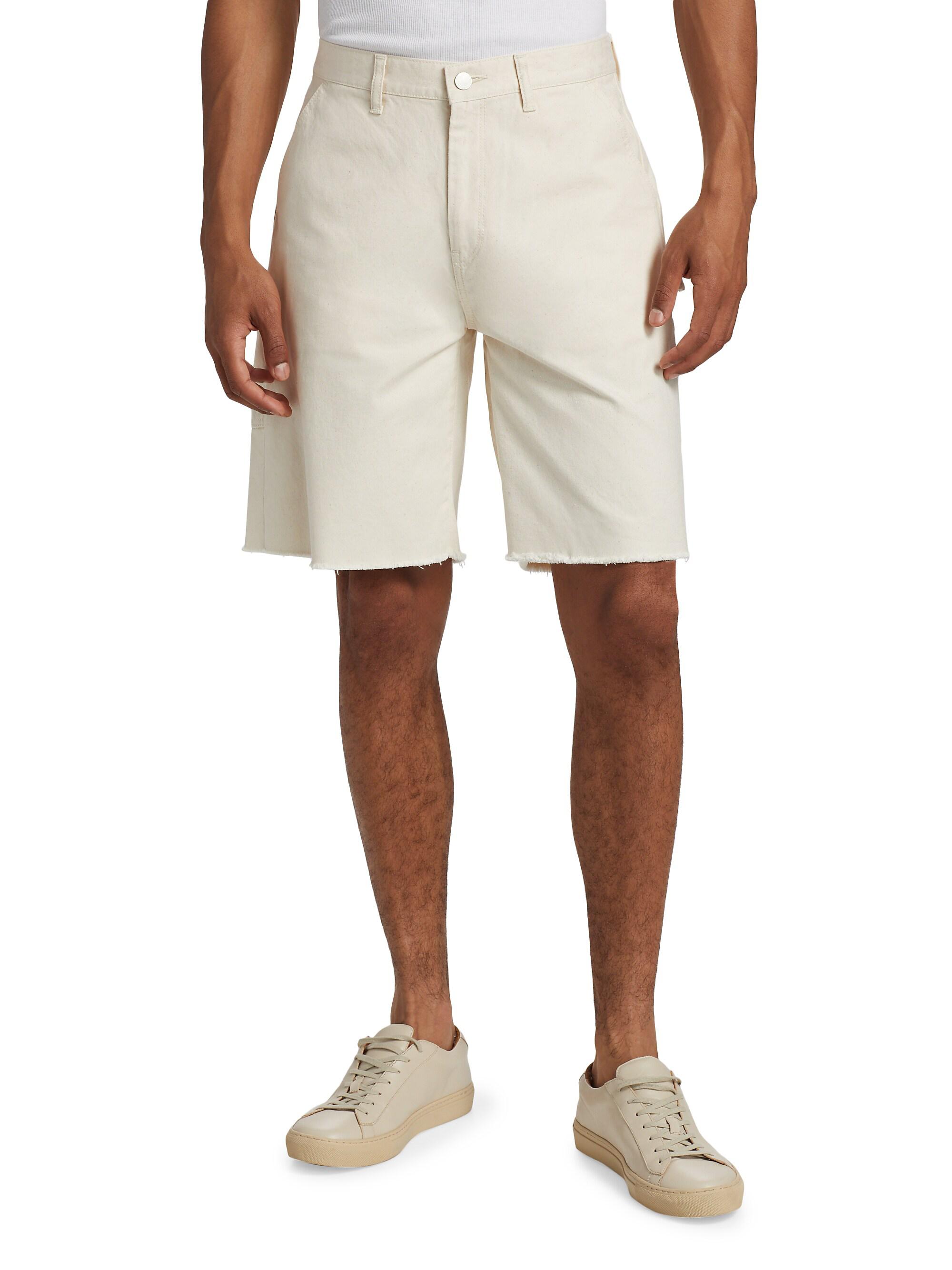 Click here for John Elliott Mens Cut-Off Cotton Work Shorts - Nat... prices