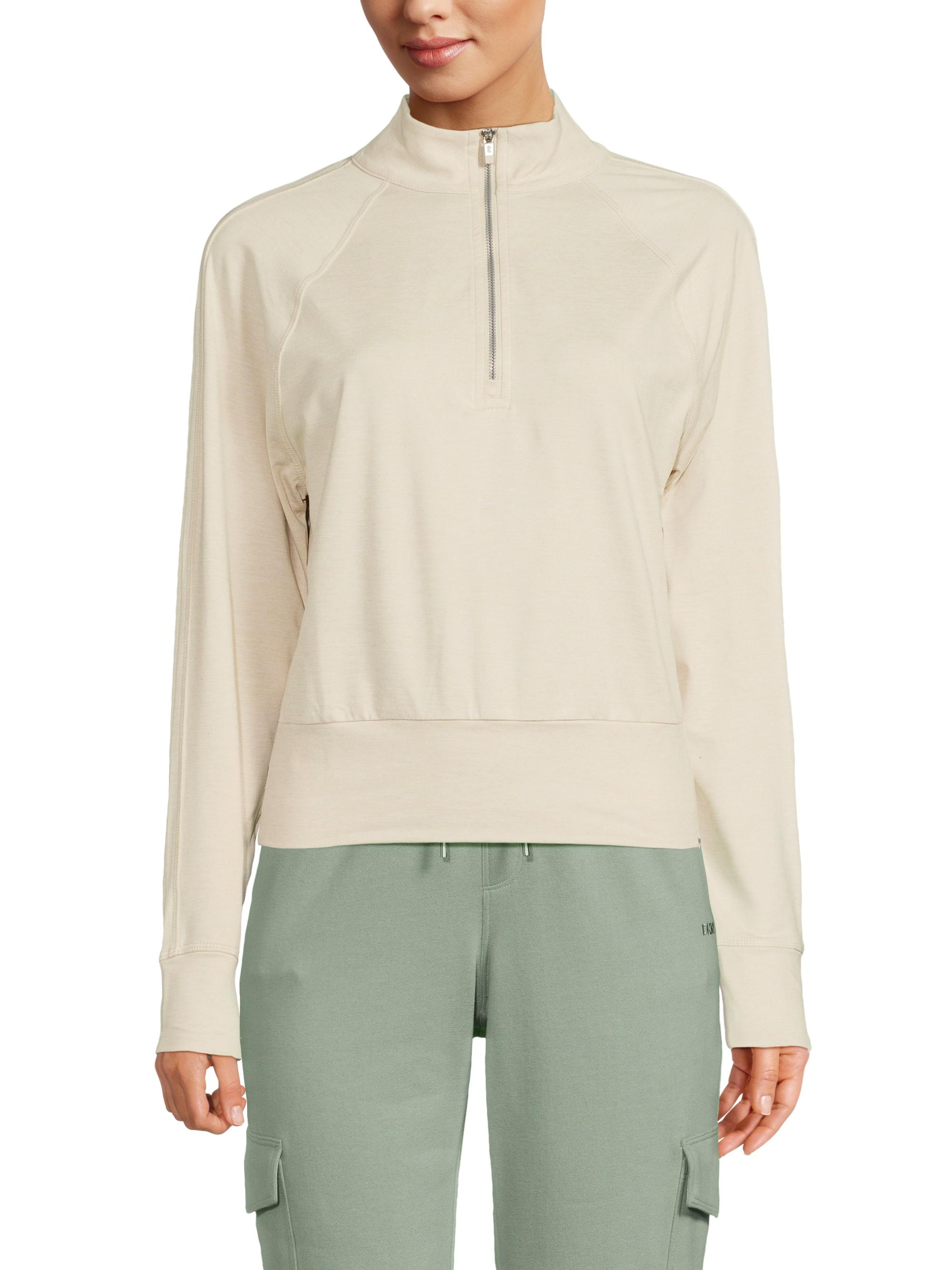 Click here for Dkny Sport Womens Space-Dyed Half-Zip Raglan-Sleev... prices