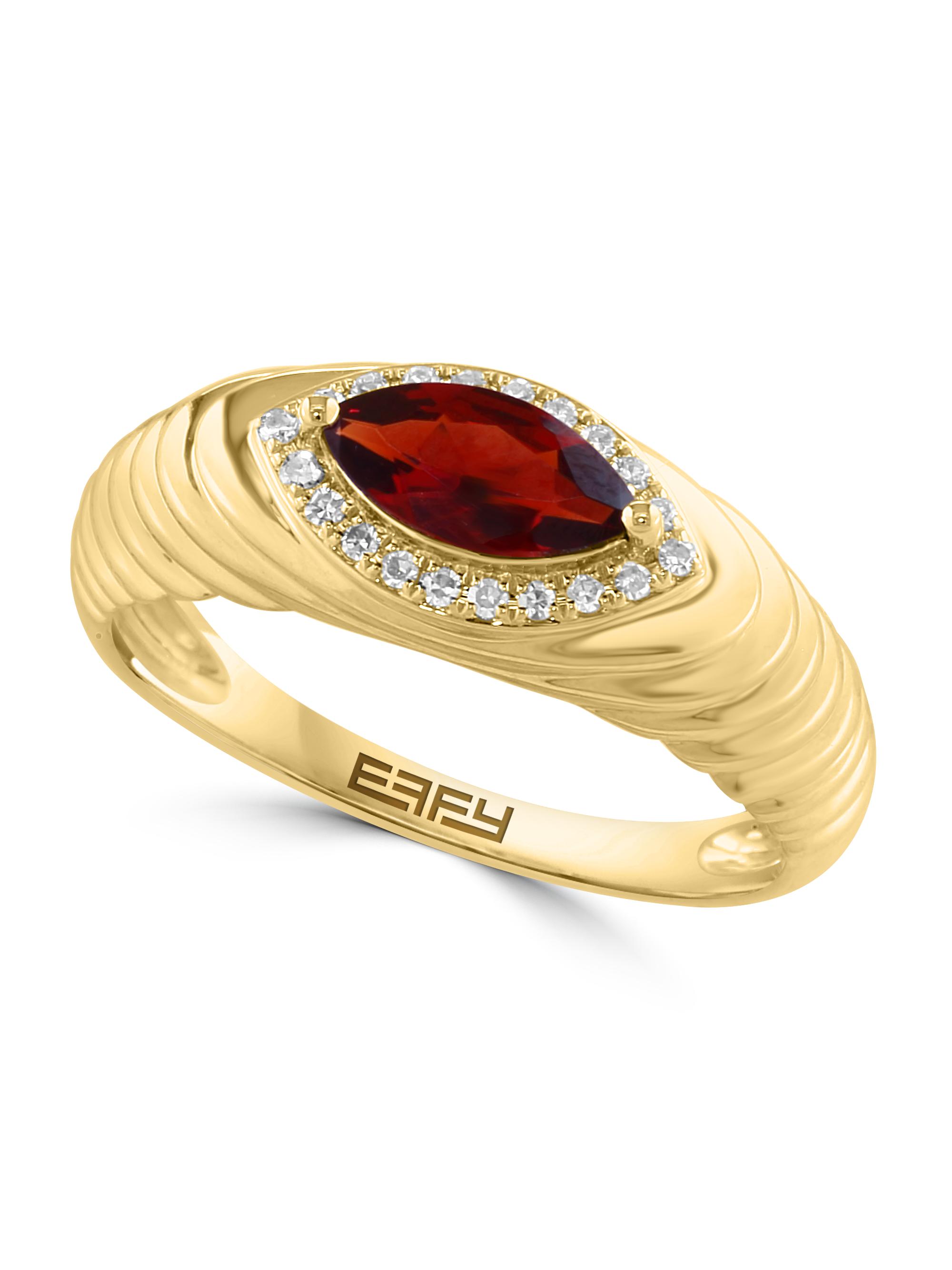 Click here for Effy Womens 14K Yellow Gold  Garnet & 0.08 TCW Dia... prices