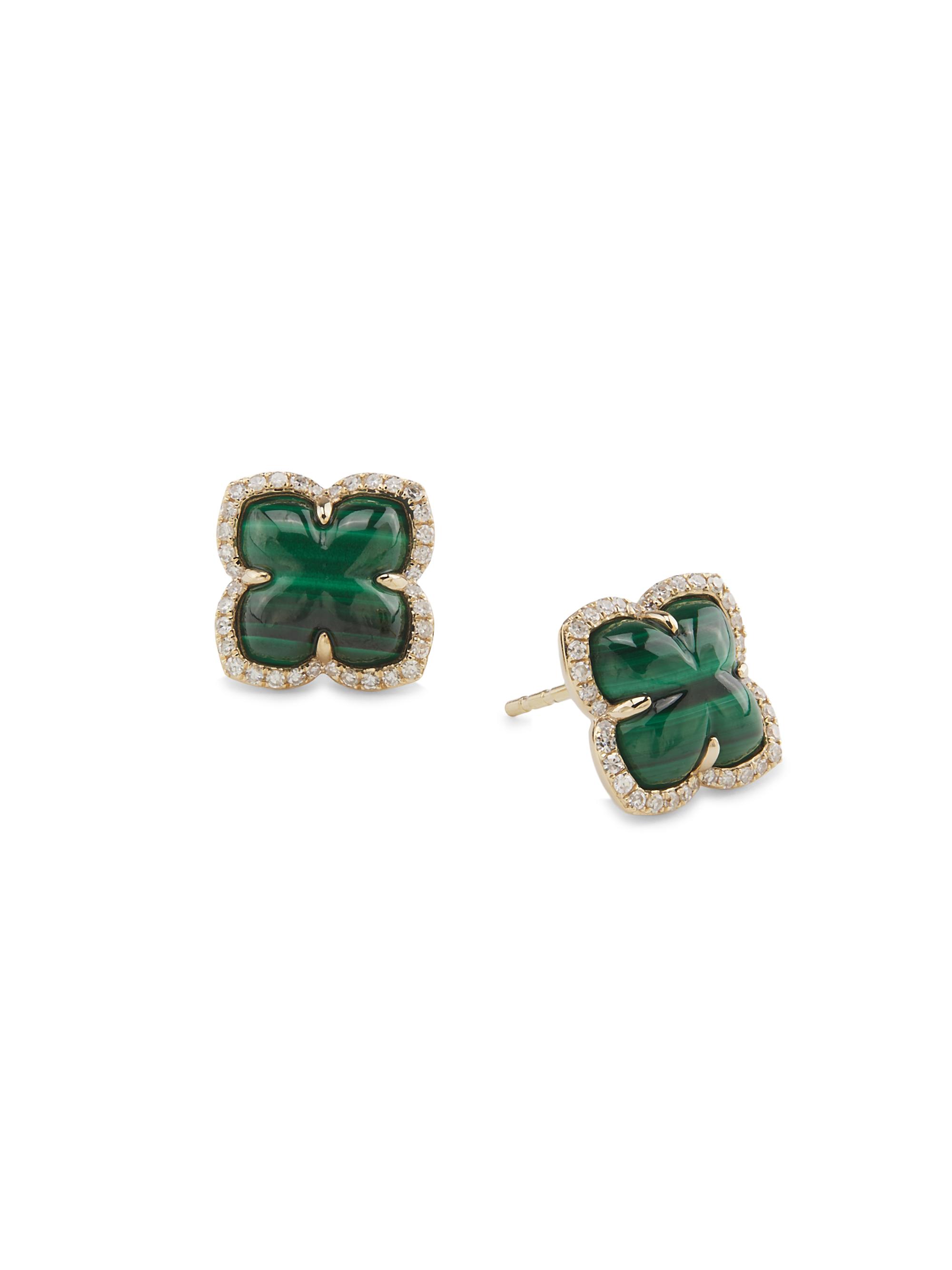 Click here for Effy Womens 14K Yellow Gold  Malachite & 0.27 TCW... prices