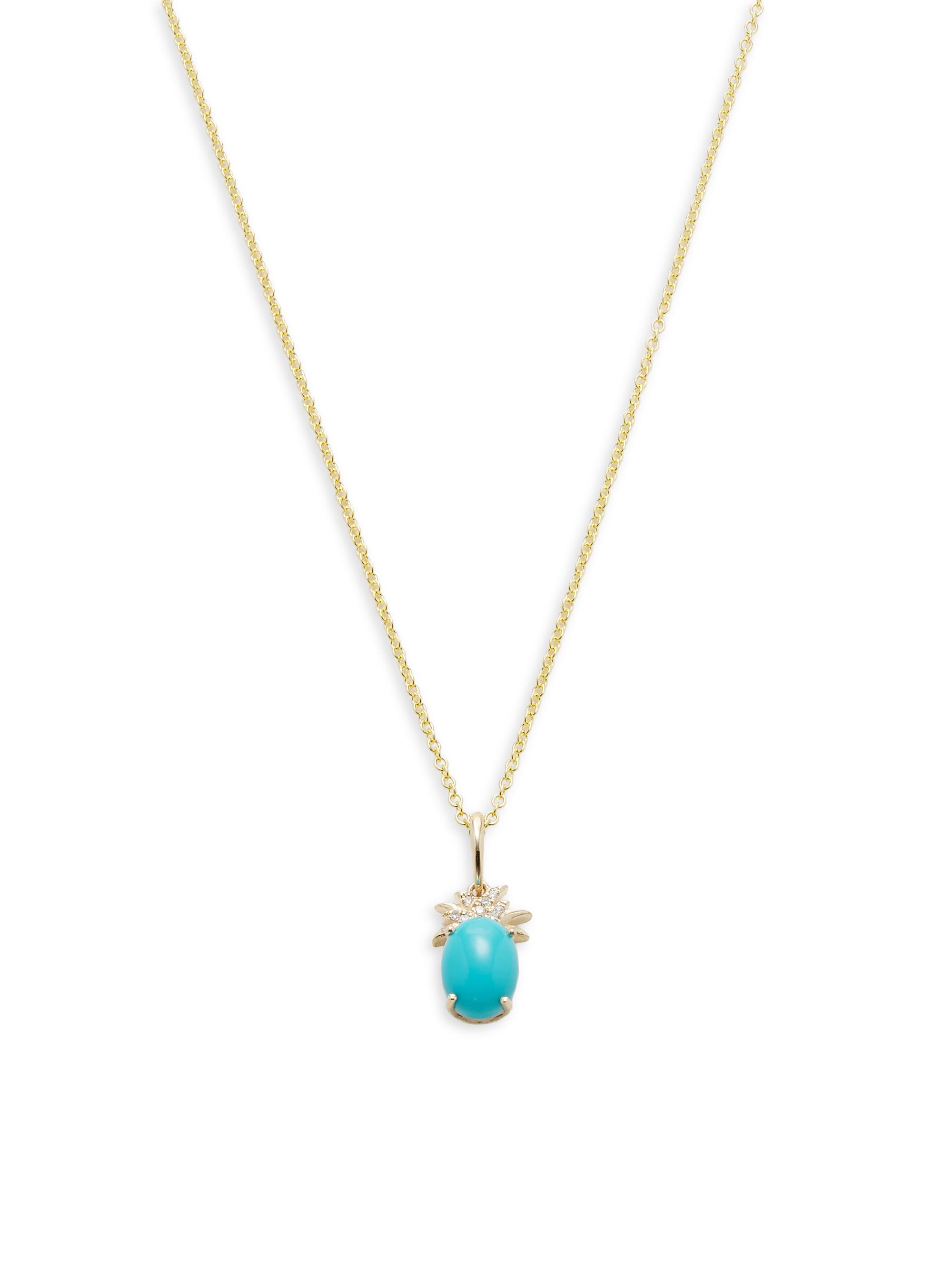 Click here for Effy Womens 14K Yellow Gold  Turquoise & 0.02 TCW... prices