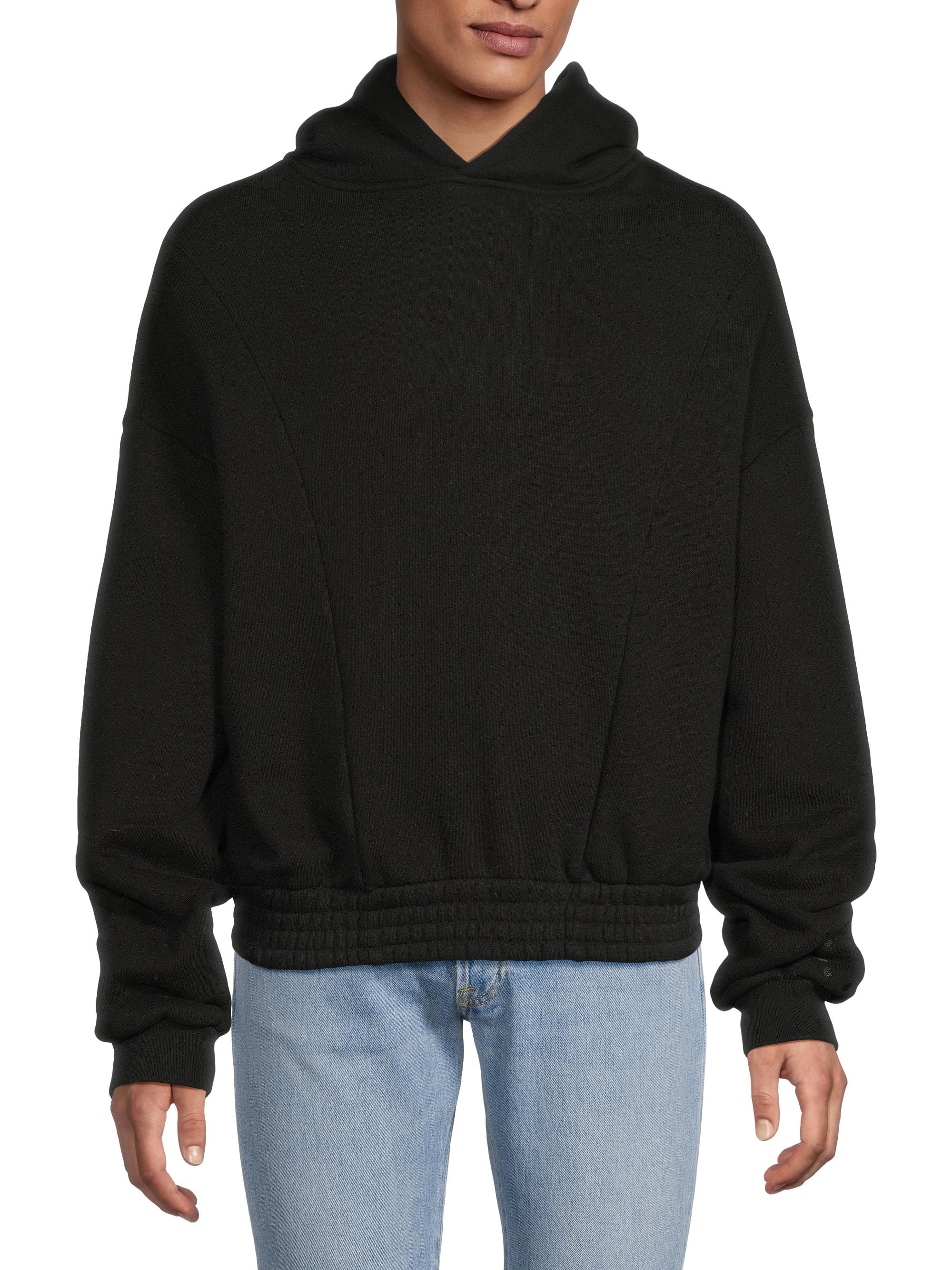 Click here for Ezr Mens Dropped Shoulder Cotton Hoodie - Black -... prices