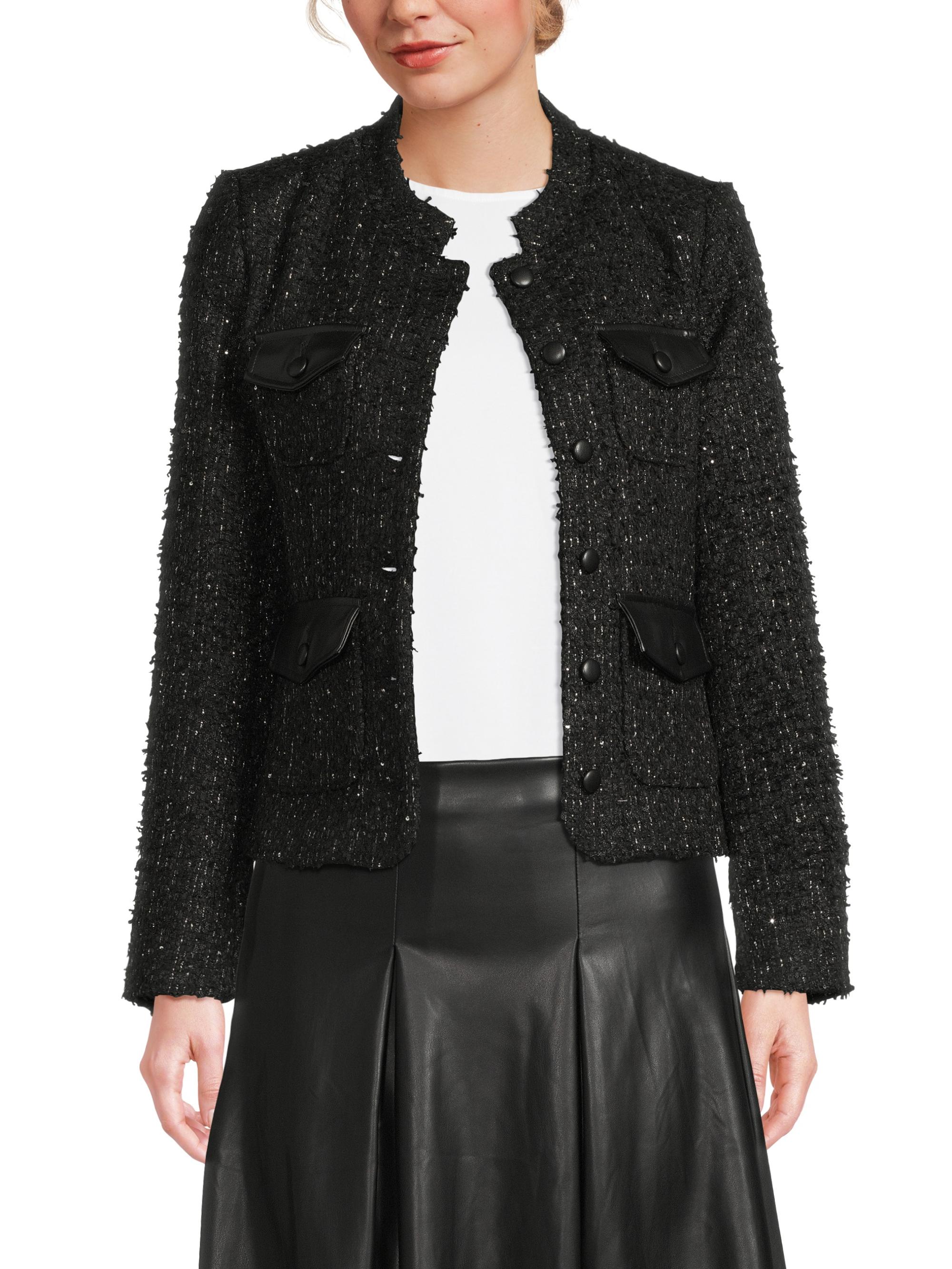 Click here for Nanette Nanette Lepore Womens Shimmer Tweed Jacket... prices
