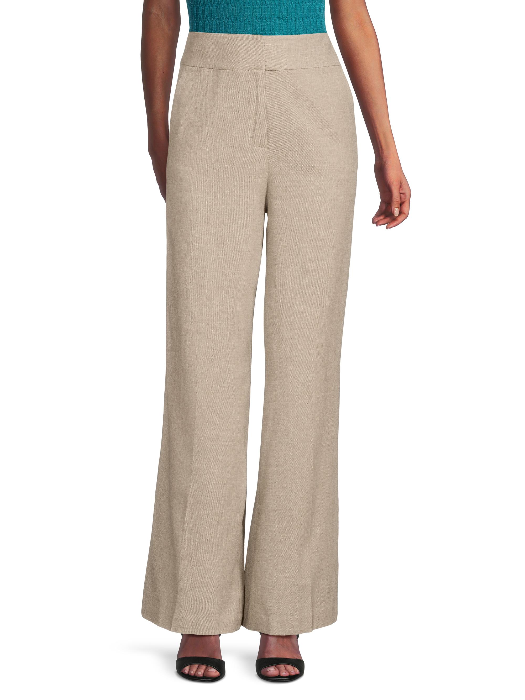 Click here for Calvin Klein Womens Solid Wide-Leg Pants - Beige -... prices