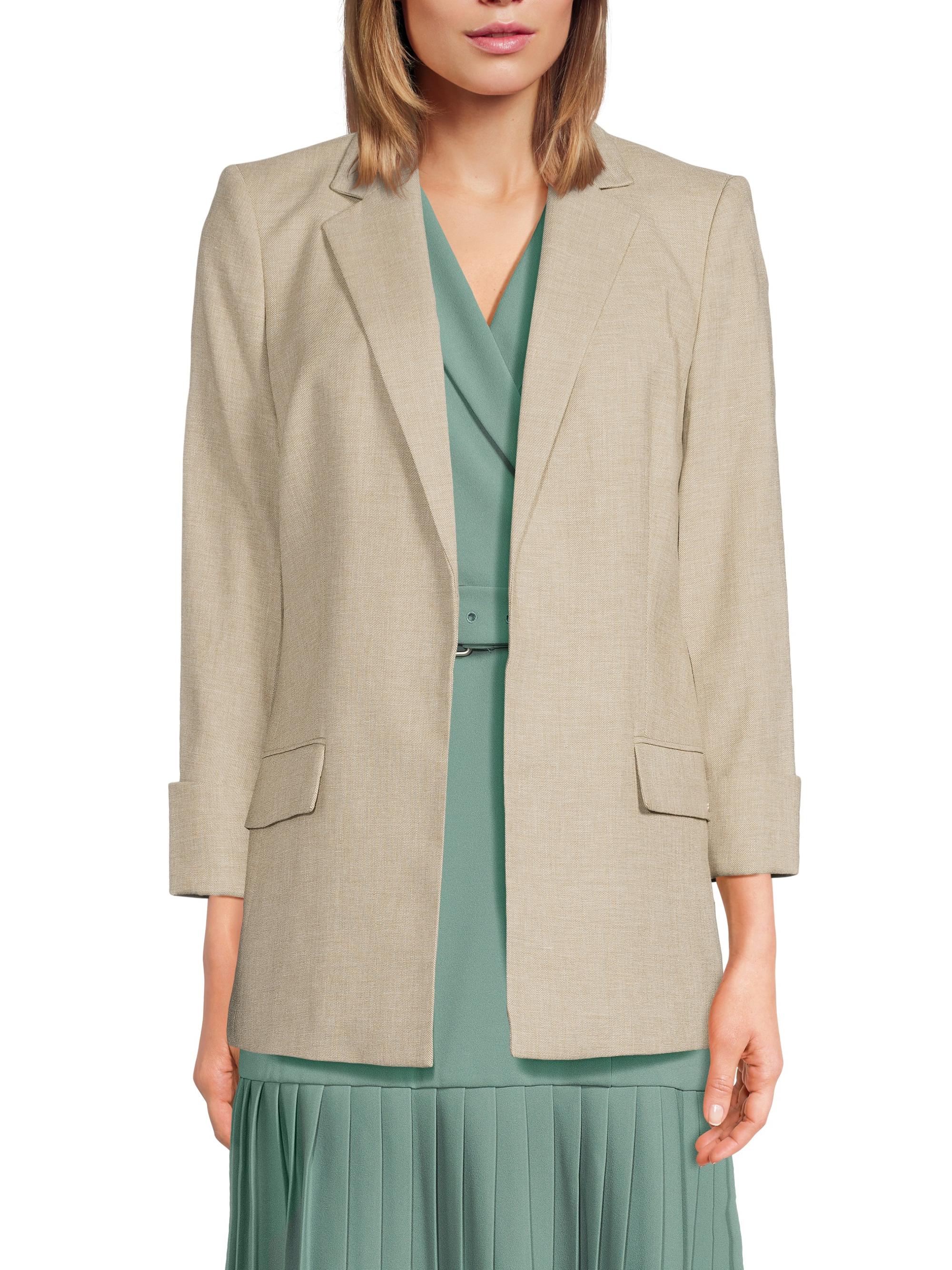 Click here for Calvin Klein Womens Notch Lapel Open Front Blazer... prices