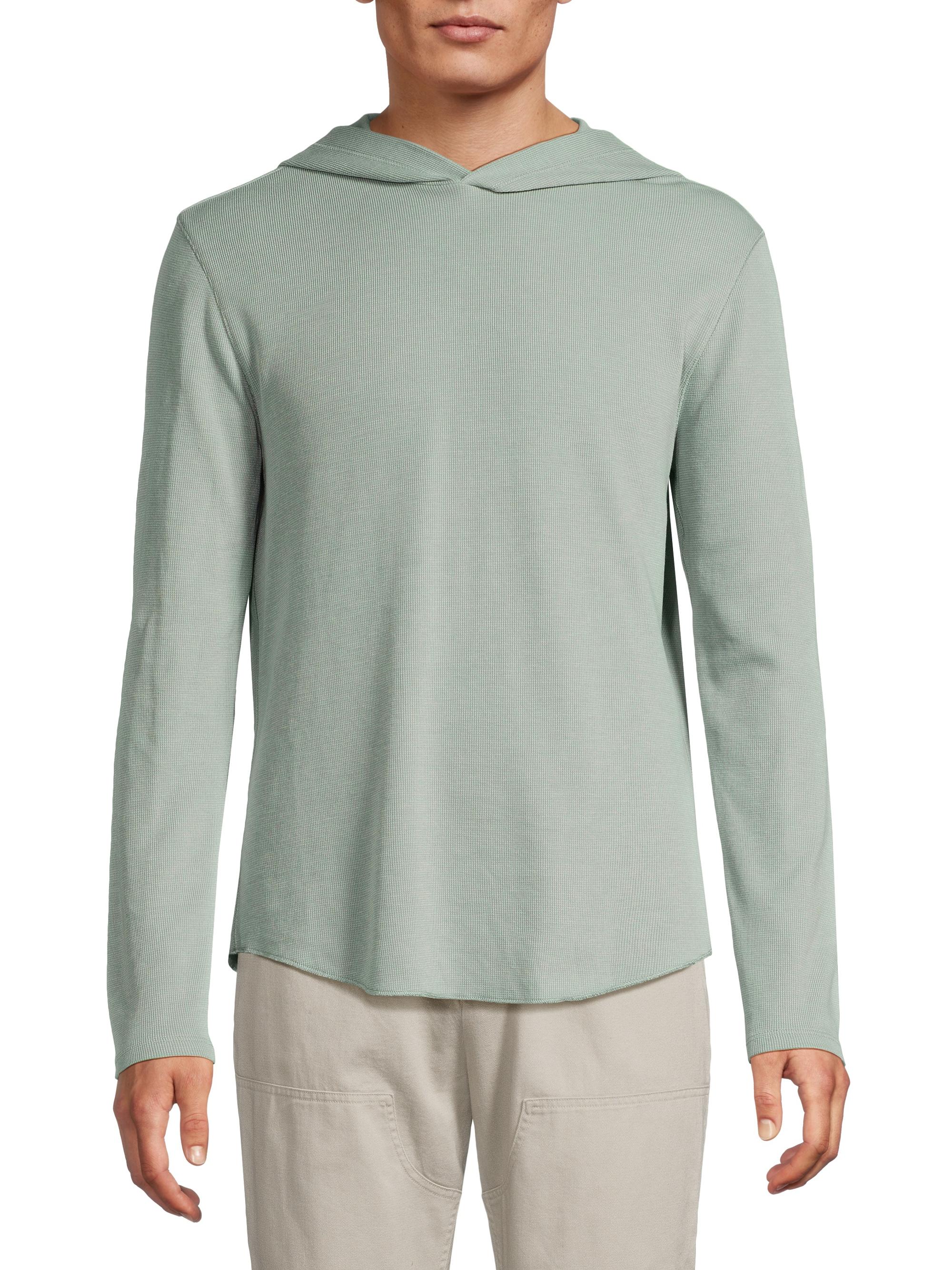 Click here for Vince Mens Relaxed Cotton-Blend Hoodie - Marina Bl... prices