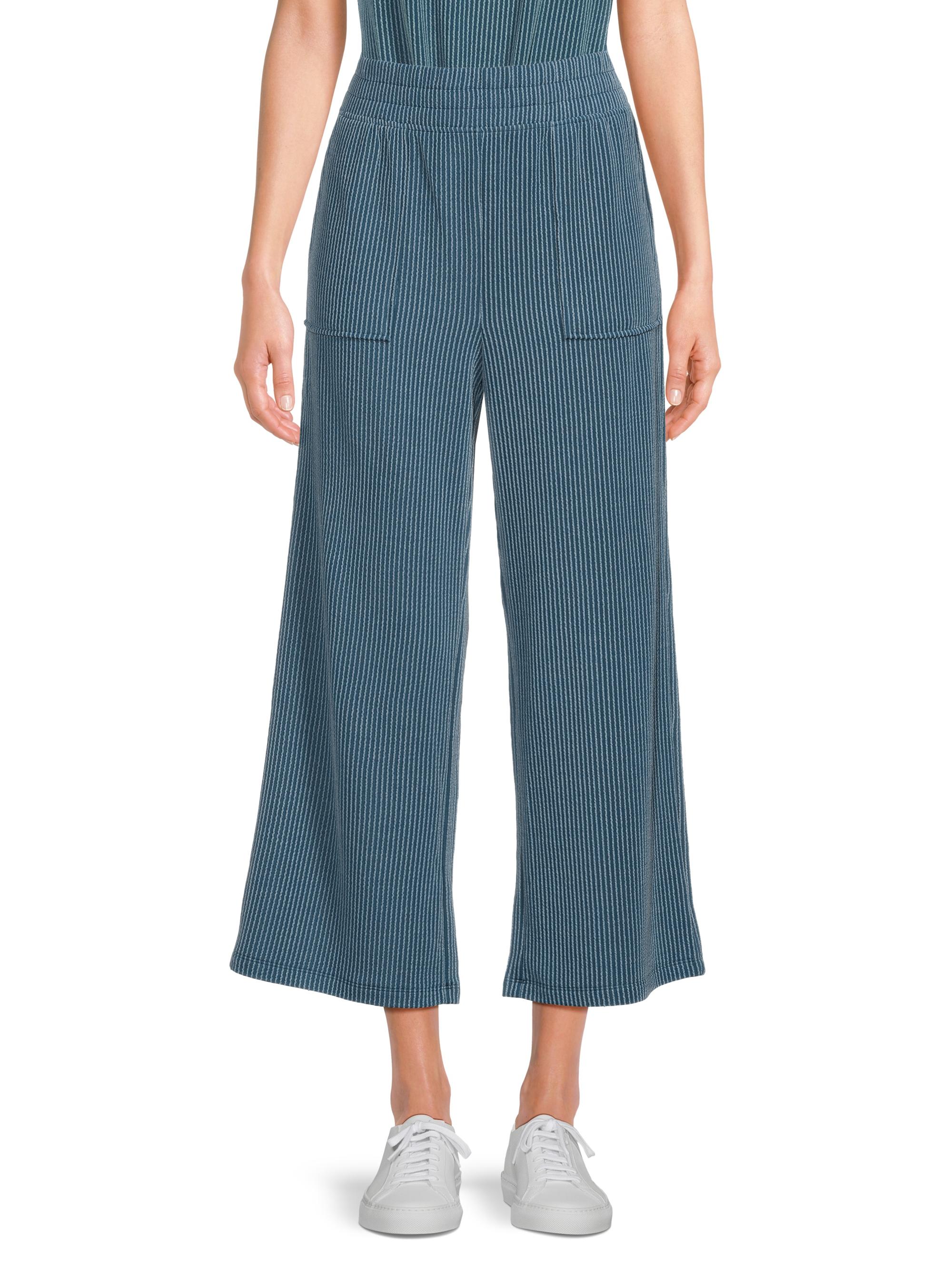 Click here for Andrew Marc Womens Textured Cropped Wide-Leg Pants... prices