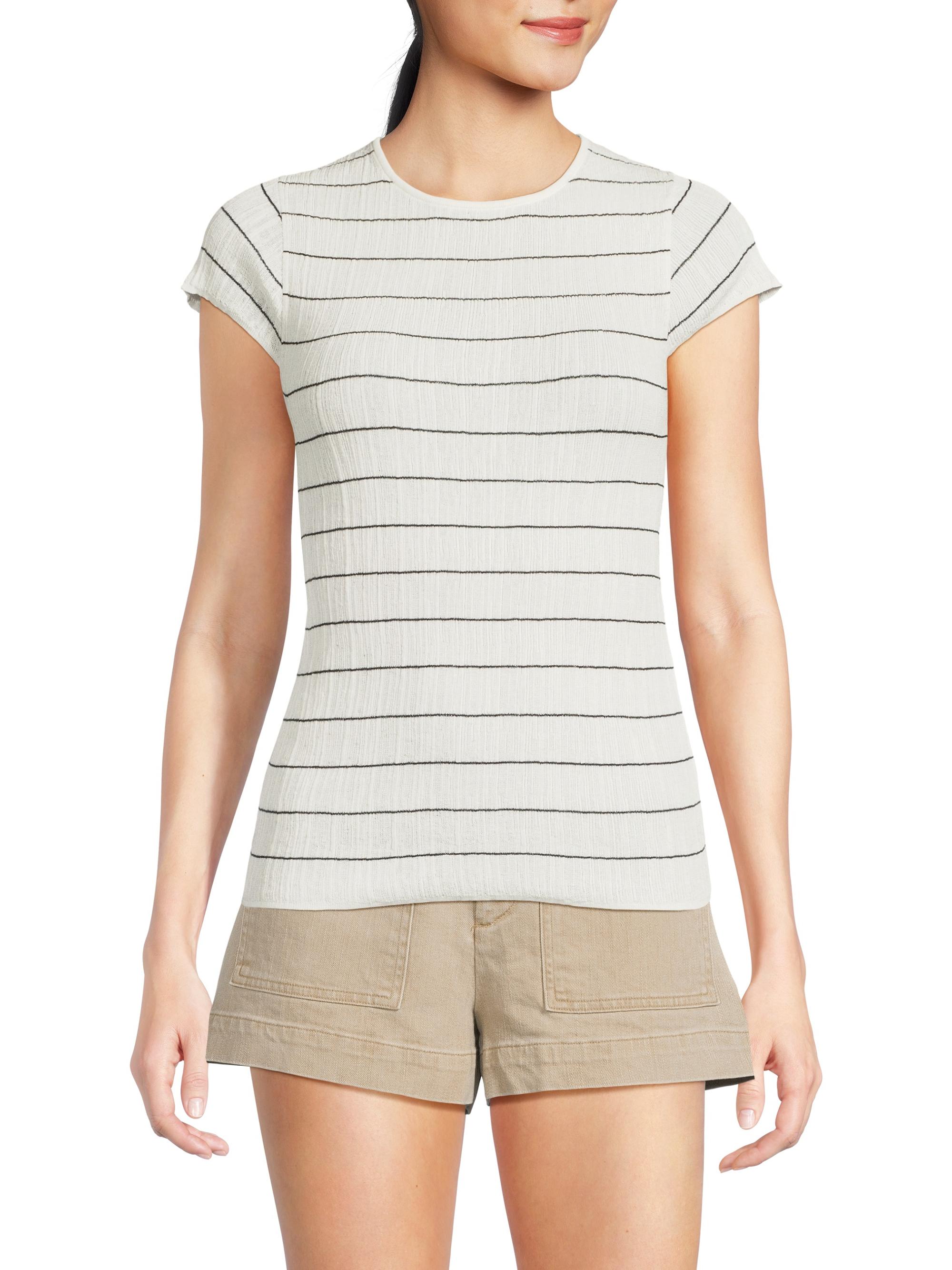Click here for A. l.c. Womens Sam Striped Cotton-Blend Top - Brig... prices