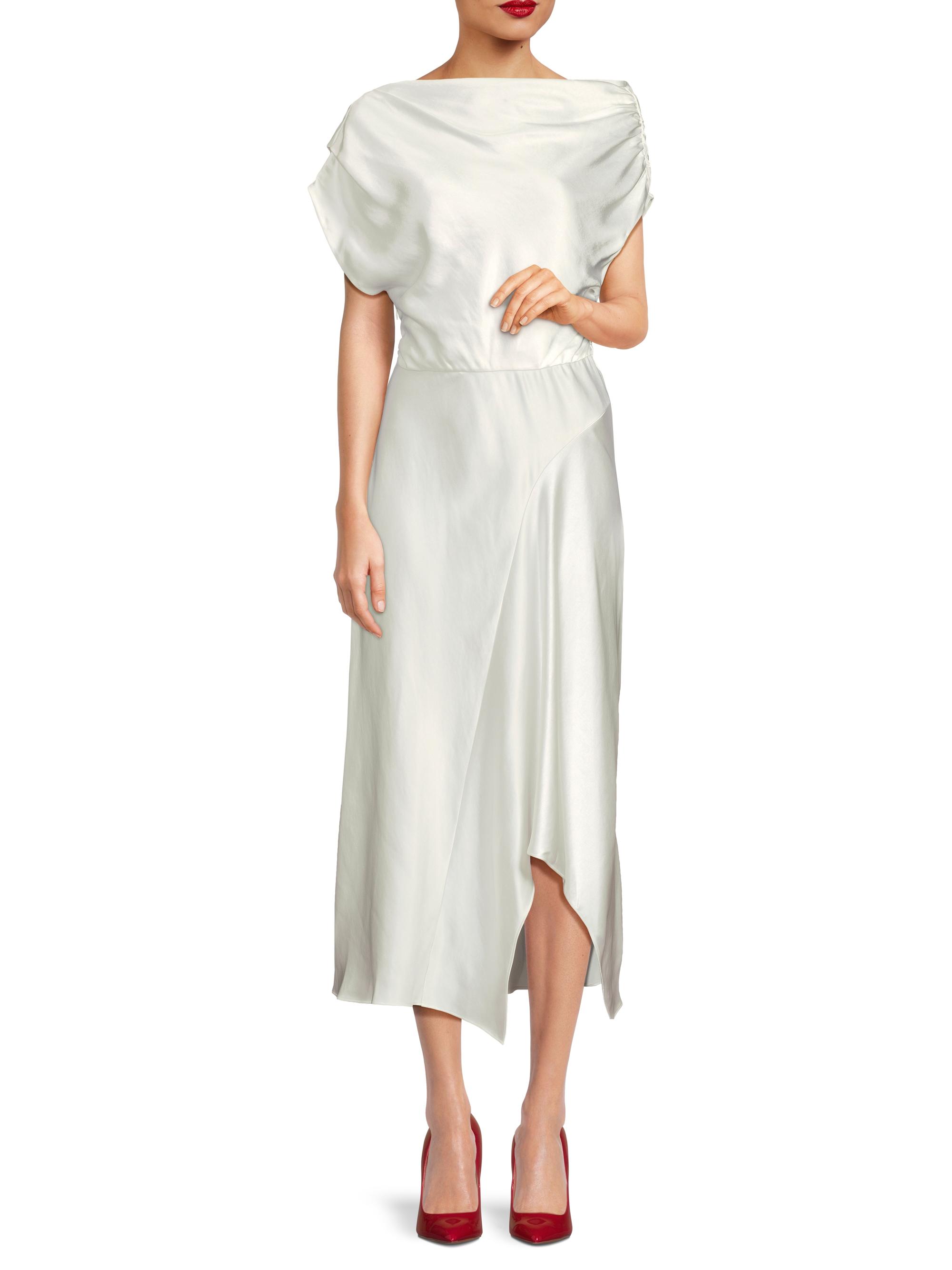 Click here for A. l.c. Womens Jasmine Asymmetric Hem Satin Midi-D... prices