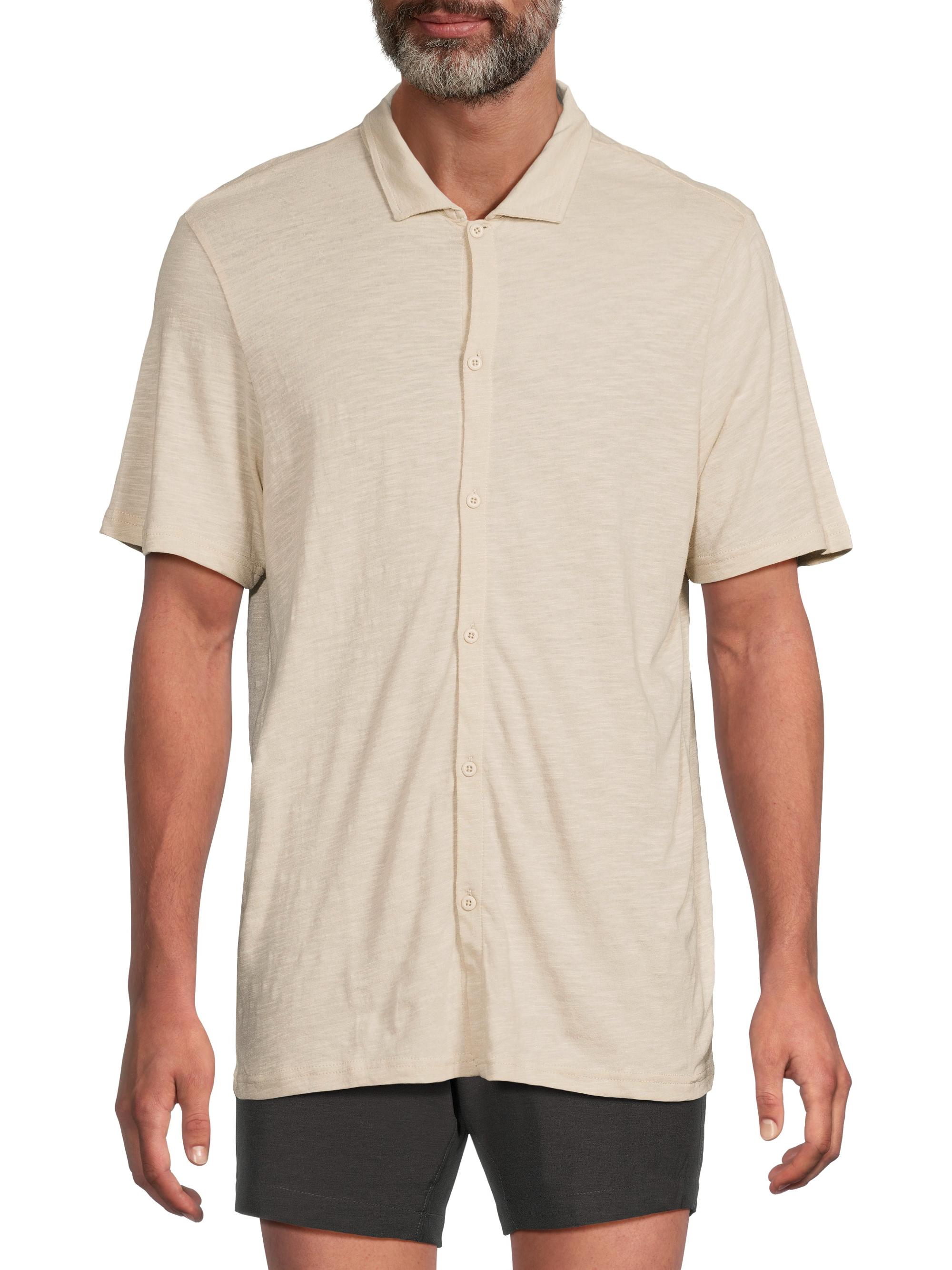 Click here for Onia Mens Slub Knit Cotton Button-Front Shirt - St... prices