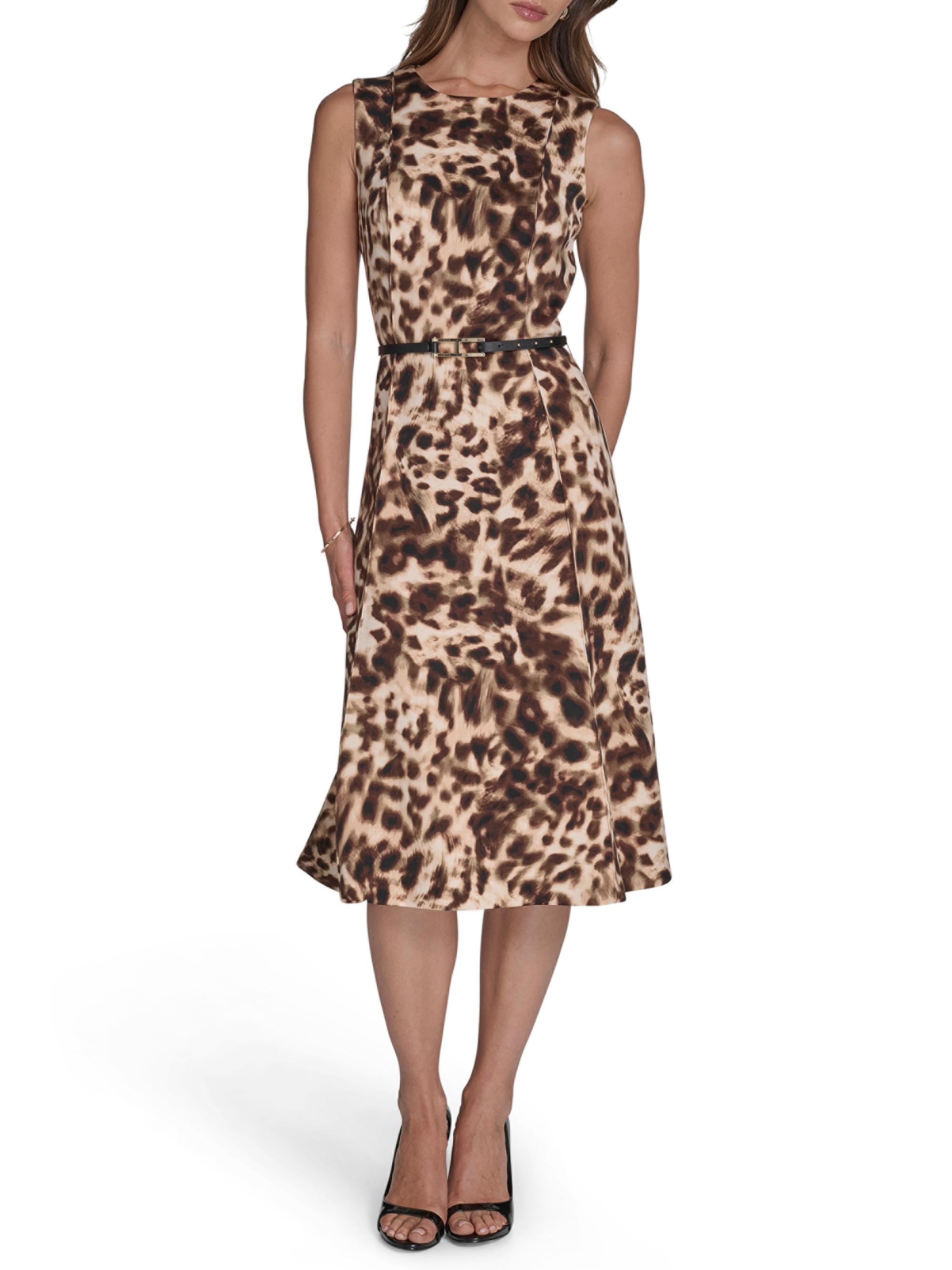 Click here for Halston Womens Abstract Print Belted Midi-Dress -... prices