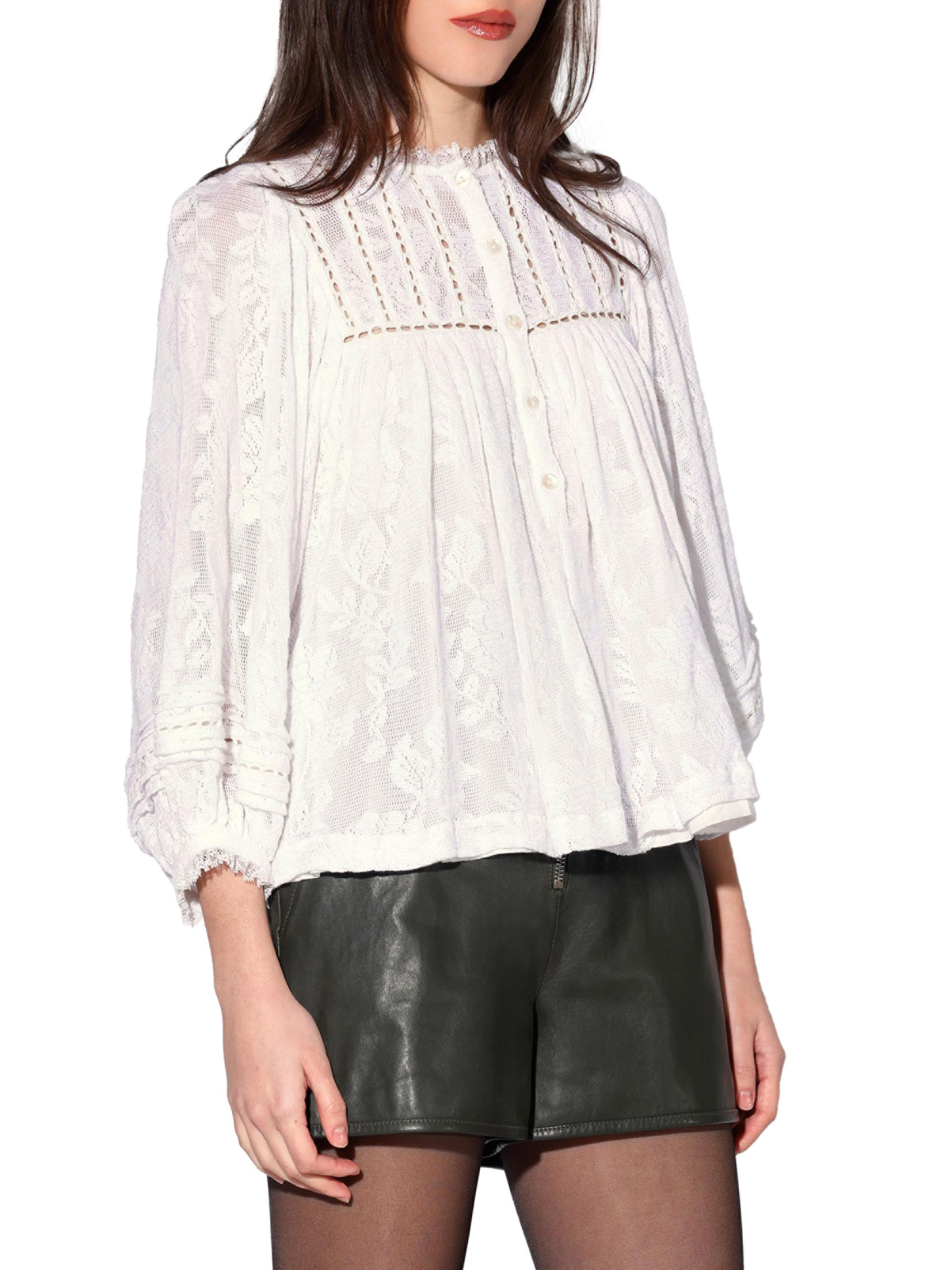 Click here for Walter Baker Womens Jordana Lace Ruffle-Trim Top -... prices