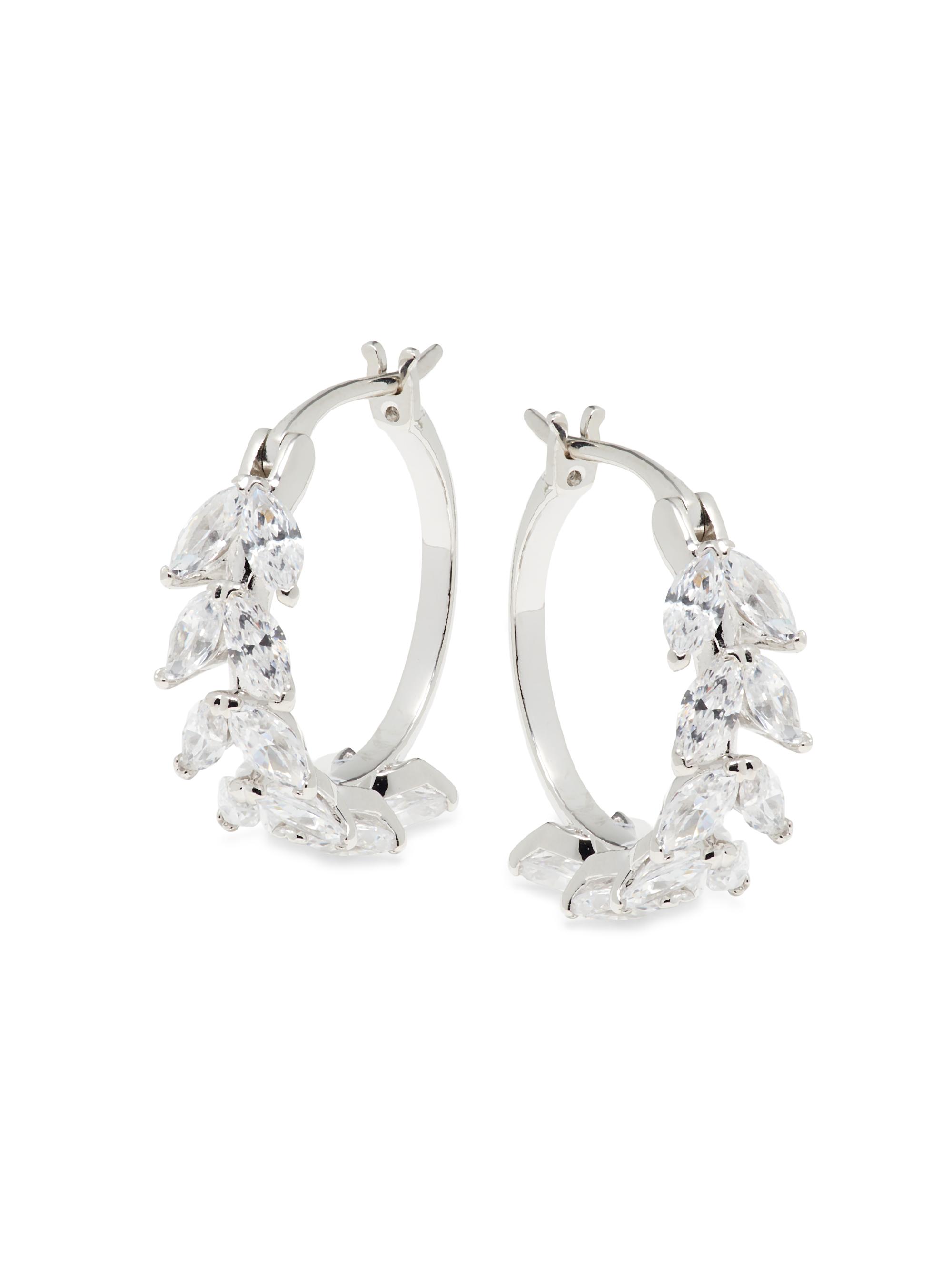 Click here for Nadri Wildflower Cubic Zirconia Vine Hoop Earrings... prices