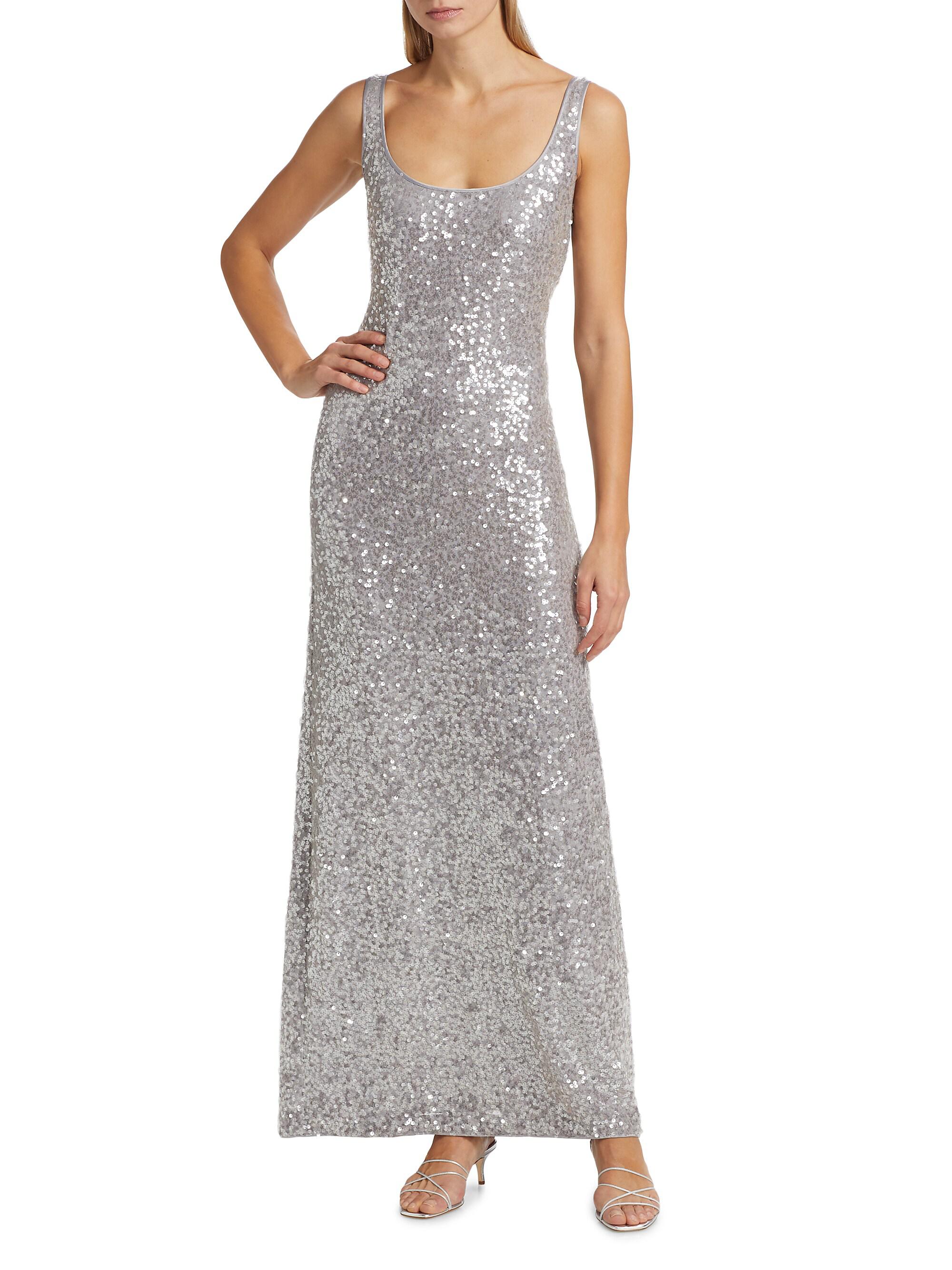 Click here for Milly Womens Ishani Sequined Maxi Dress - Grey - S... prices
