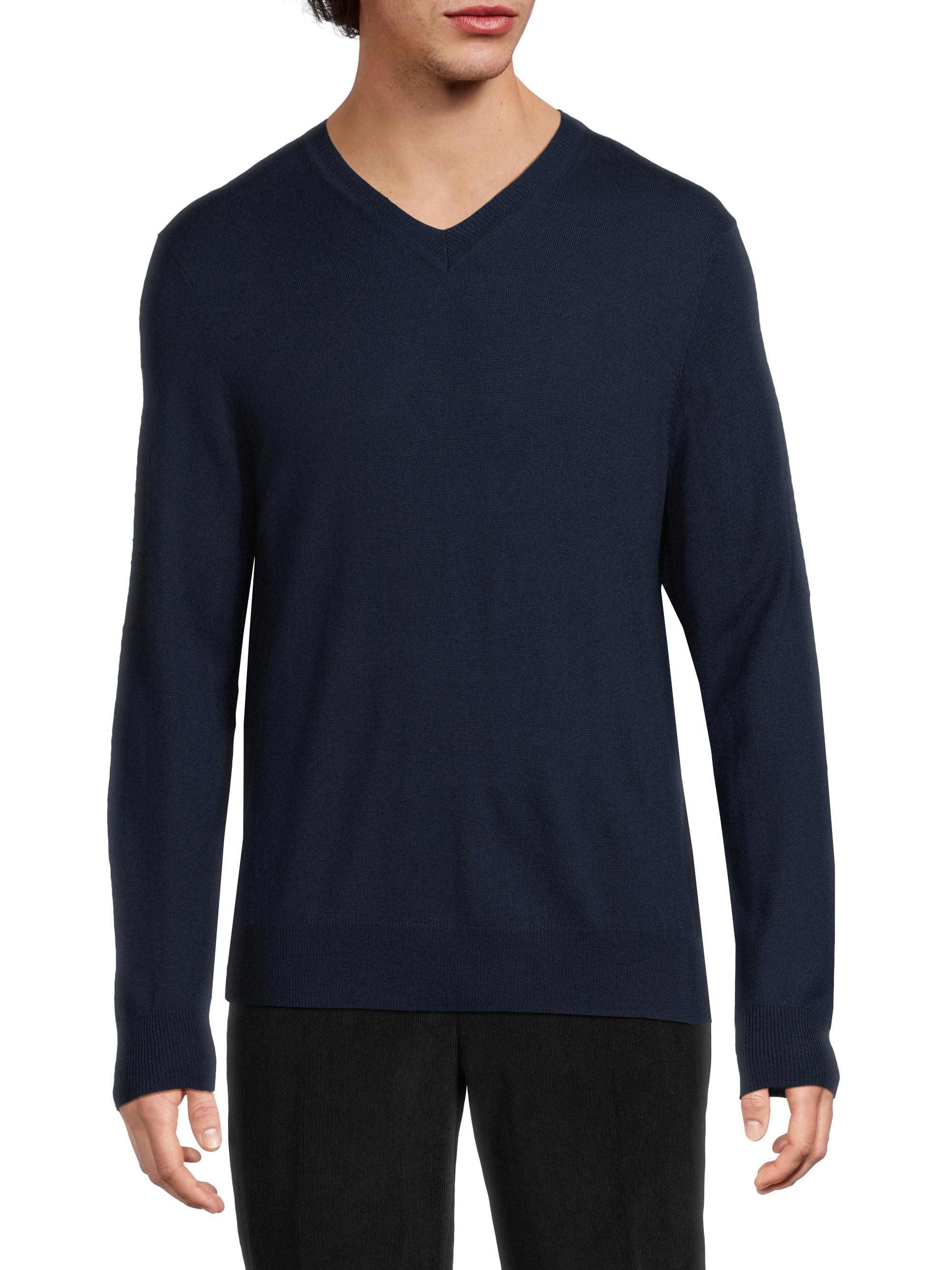 Click here for Saks Fifth Avenue Mens Merino V-Neck Wool-Blend Sw... prices