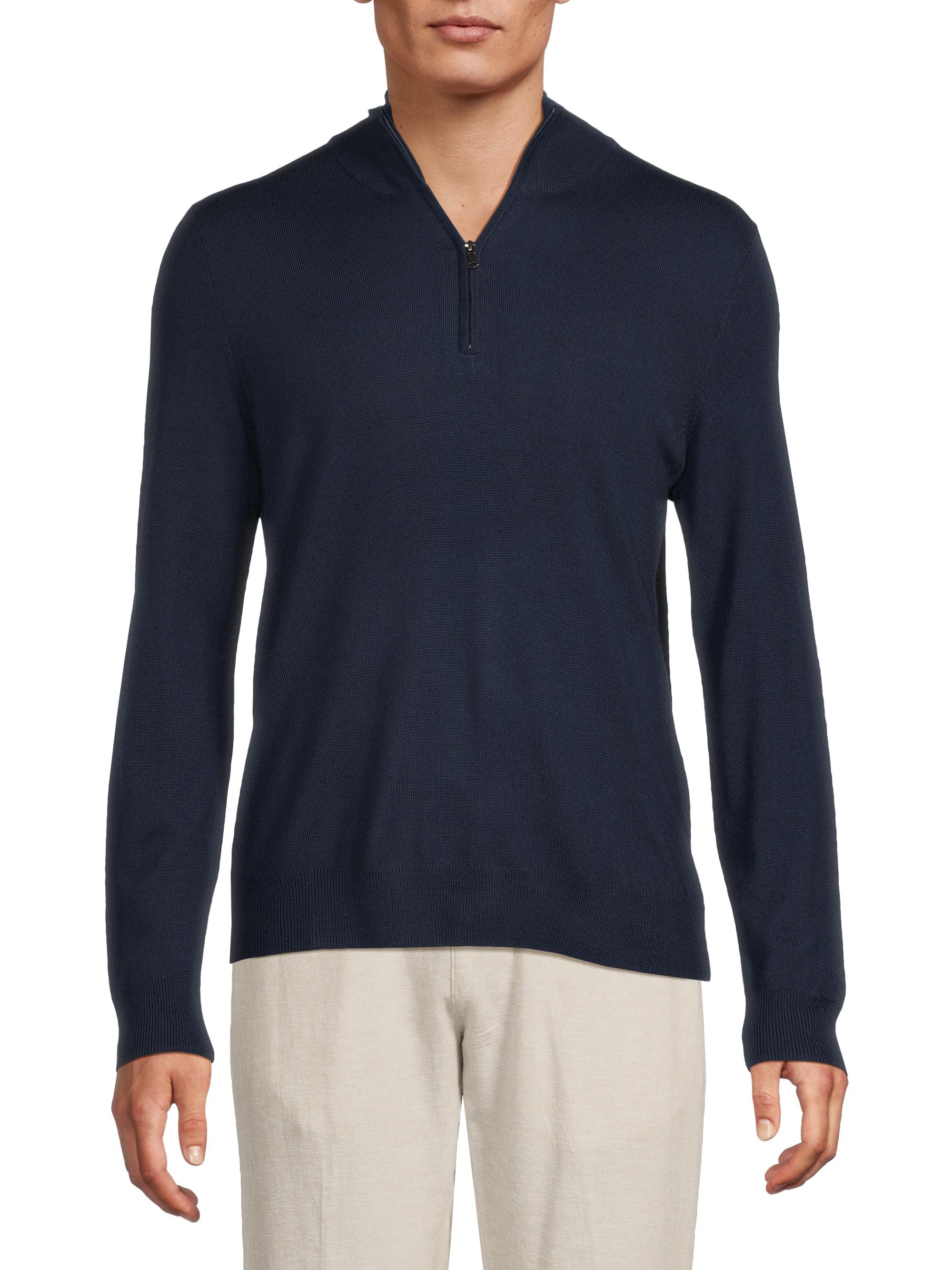 Click here for Saks Fifth Avenue Mens Merino Wool-Blend Quarter-Z... prices