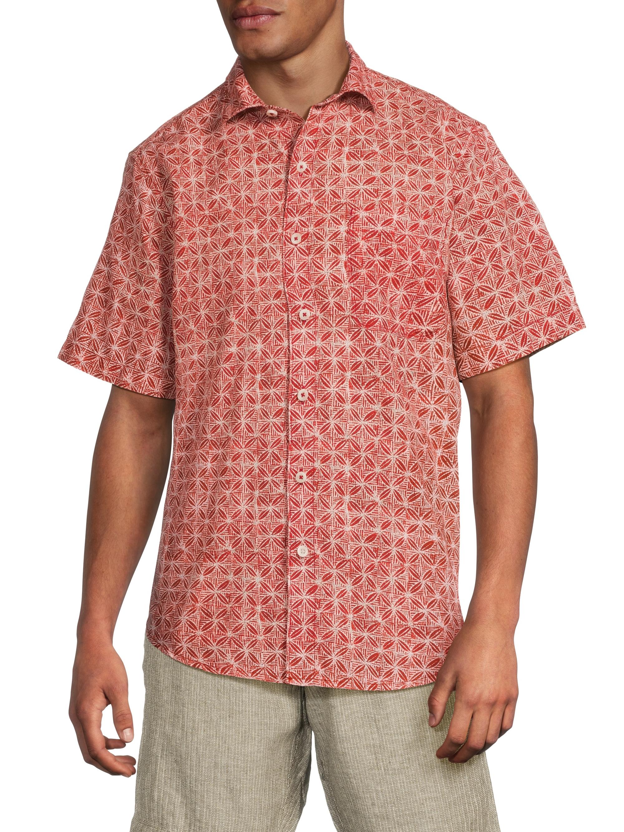Click here for Tommy Bahama Mens Printed Cotton Shirt - Ember Red... prices