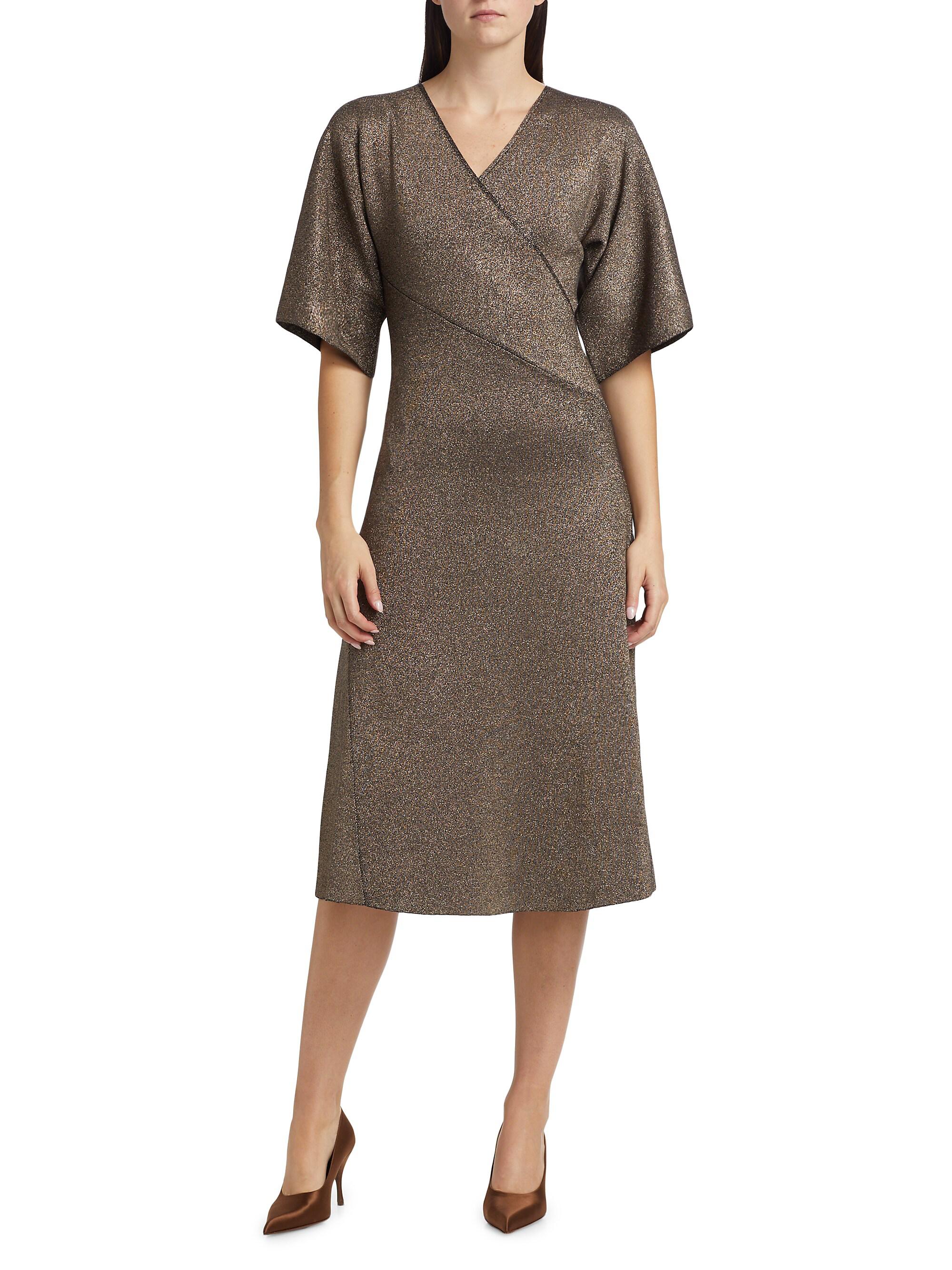 Click here for Elie Tahari Womens The Everly Metallic Knit Wrap M... prices
