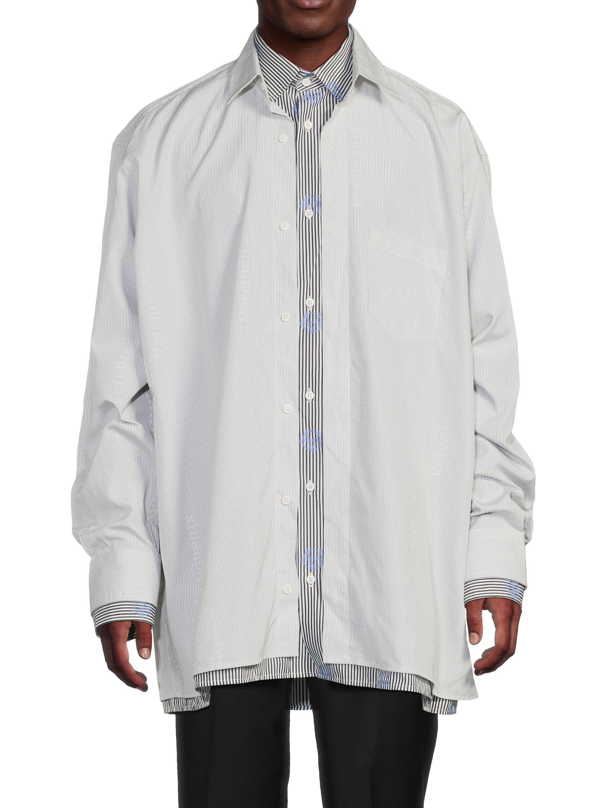 Click here for Vetements Mens Striped Layered Cotton Longline Shi... prices