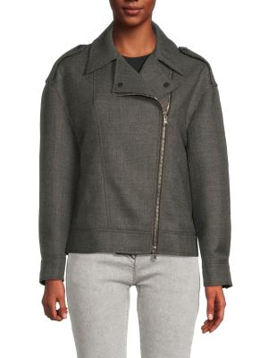 Brunello Cucinelli Virgin Wool Convertible Collar Jacket on SALE | Saks ...