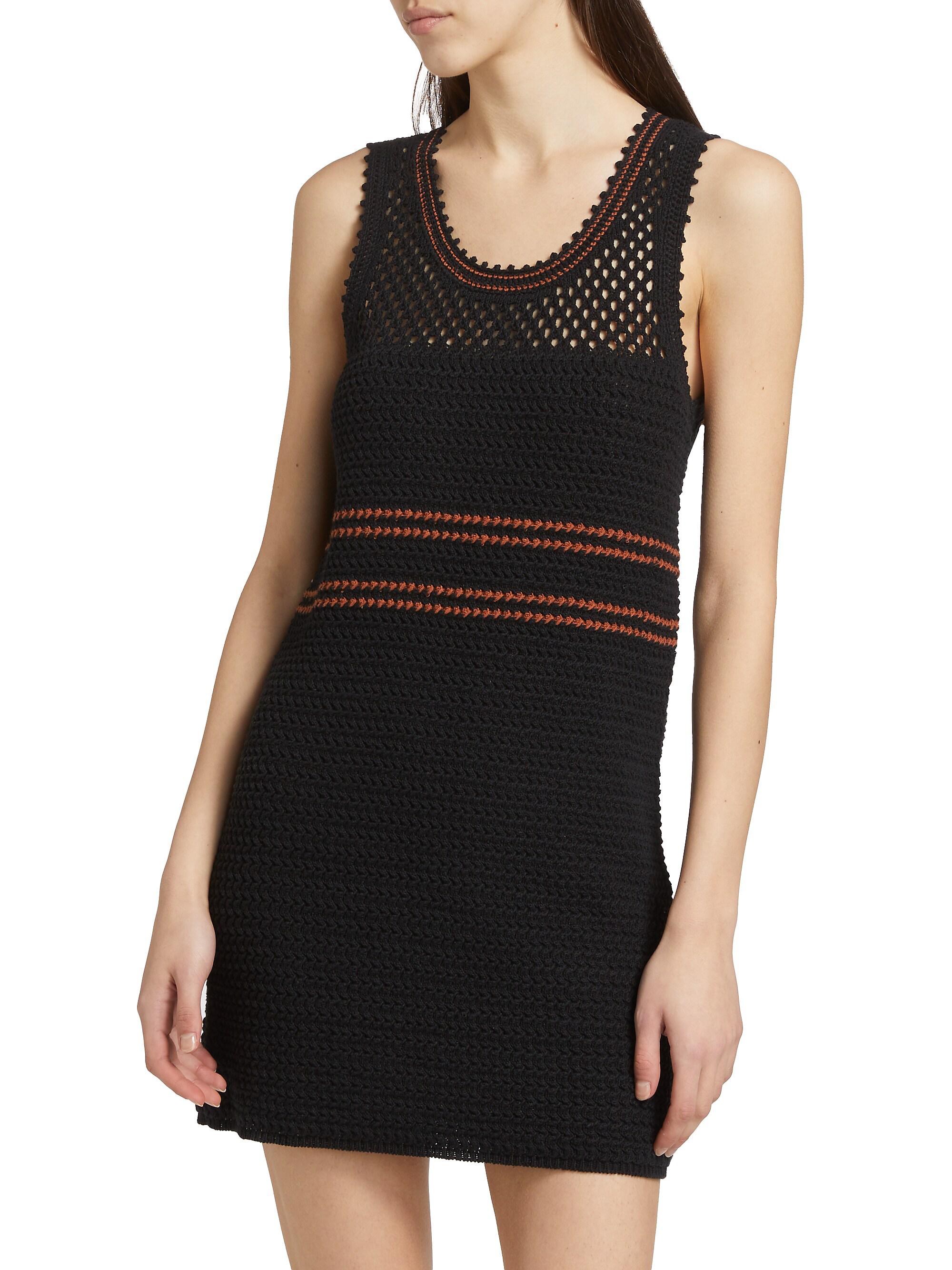 Click here for Re/Done Womens Crochet Sleeveless Minidress - Blac... prices