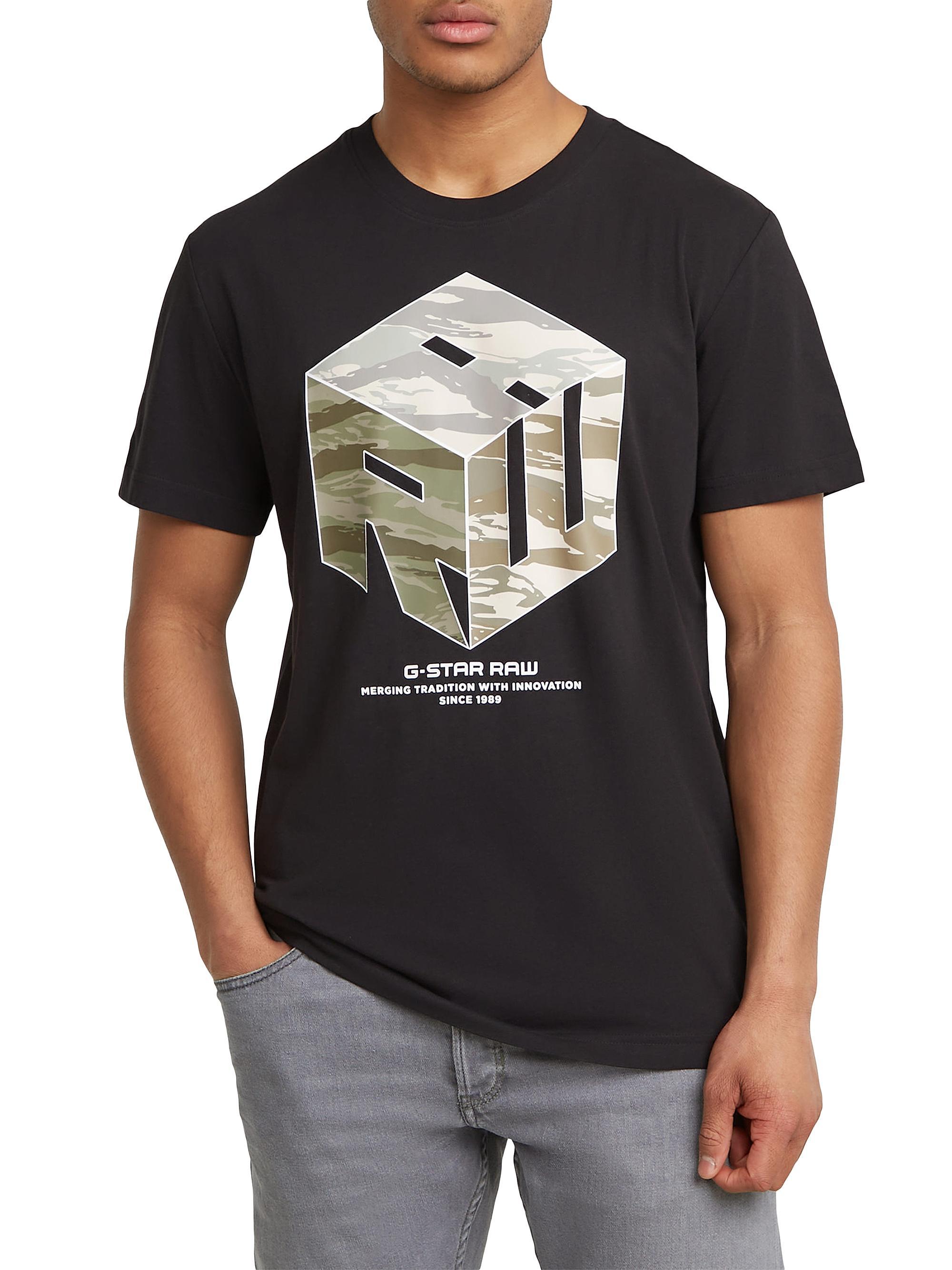 Click here for G-Star Mens Cube Cotton T-Shirt - Black - Size S prices