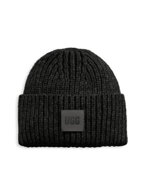 Click here for Ugg Mens Unisex Chunky Rib-Knit Beanie - Black prices