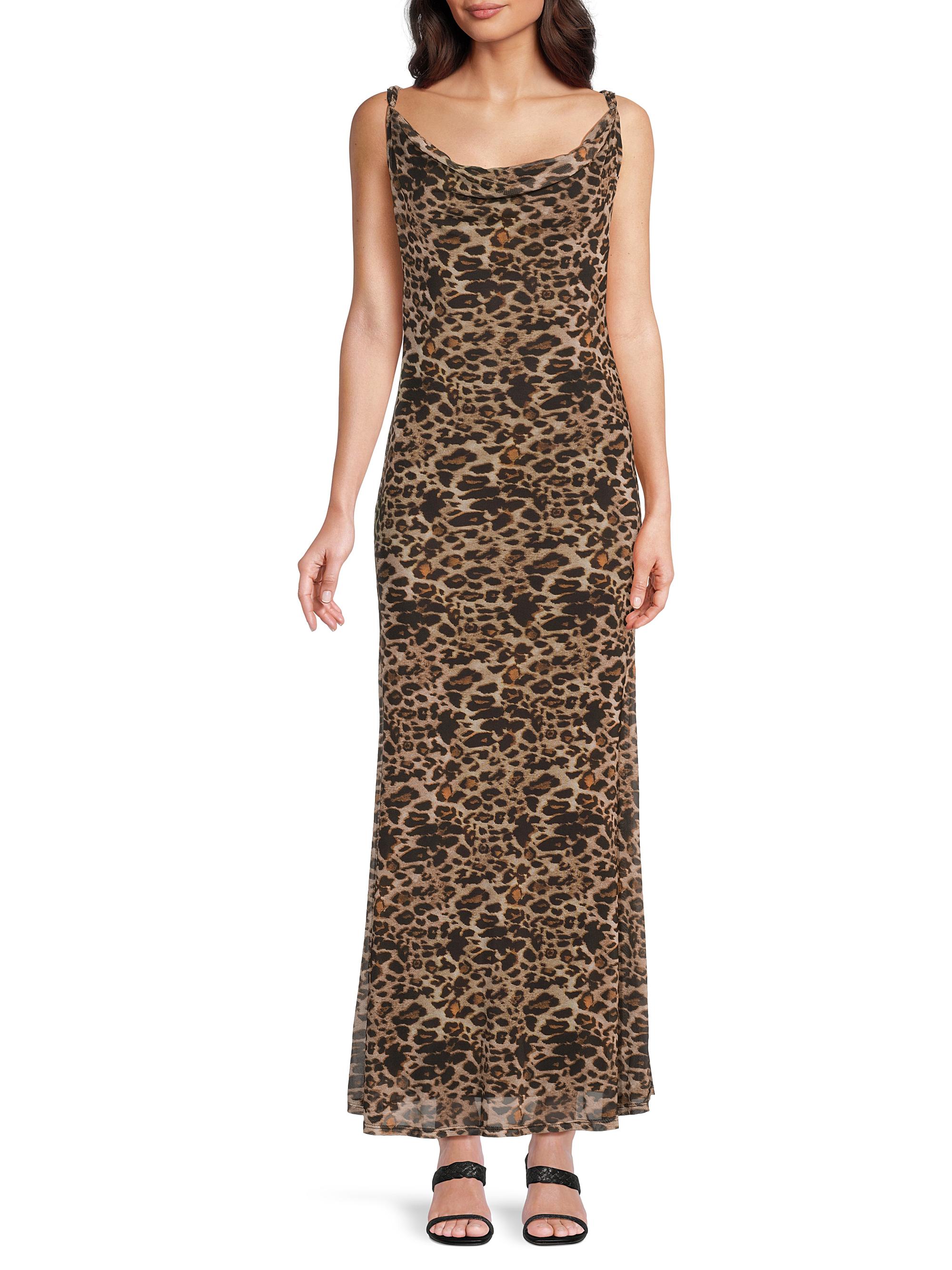 Click here for Bebe Womens Leopard Print Mesh Maxi Dress - Leopar... prices