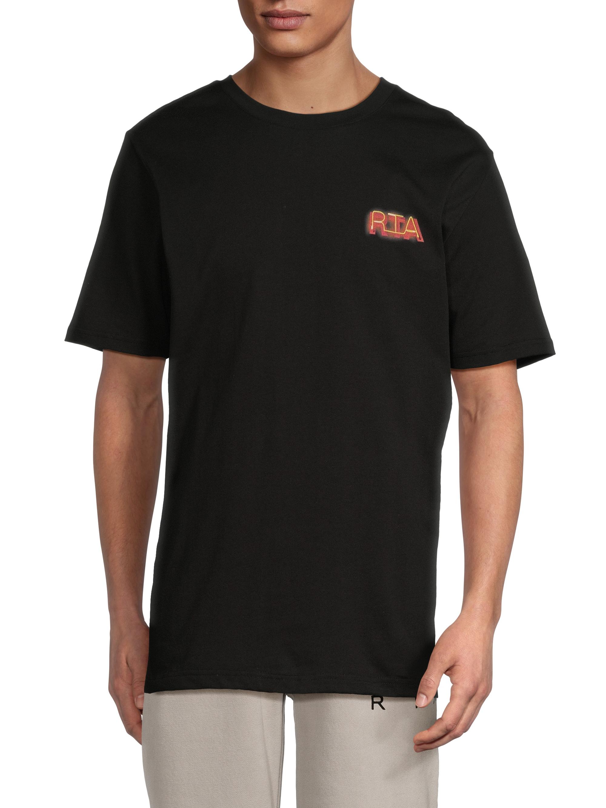 Click here for Rta Mens Graphic Cotton T-Shirt - Black - Size M prices